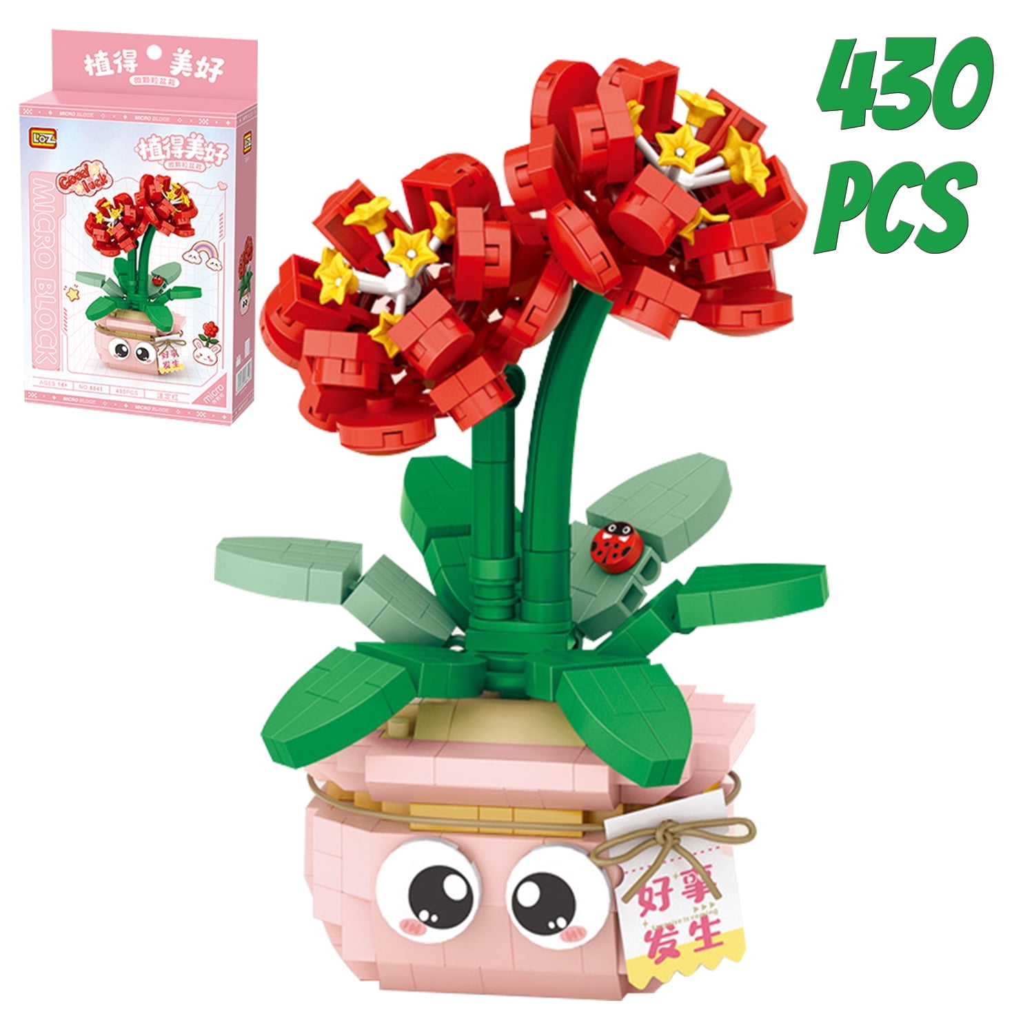 YOMYM Rose Flower Bouquet Building Set 430 Pcs Flower Building Toy ...