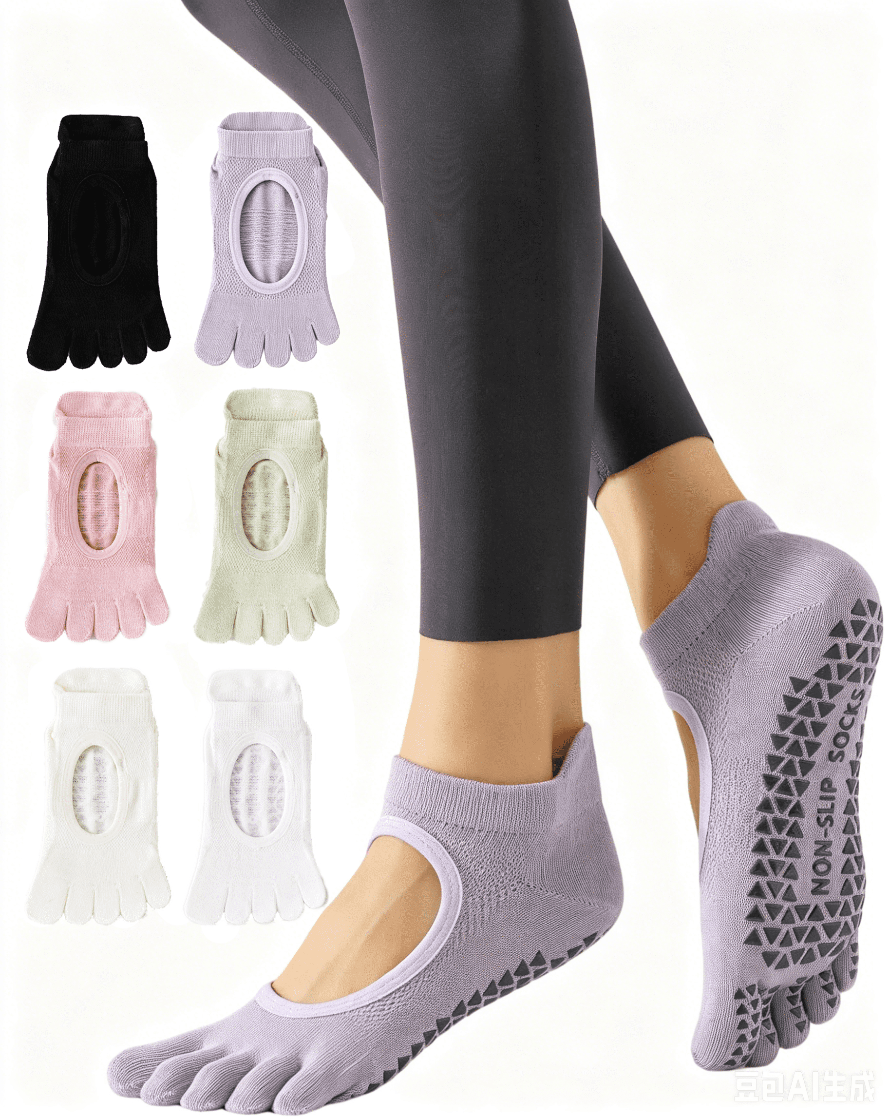 YOMYM Womens Toe Socks Comfy Cotton No Show Ankle Finger Socks for ...