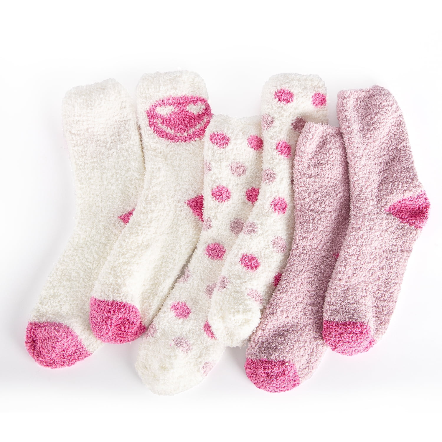 YOMYM 3 Pairs Women Fuzzy Socks, Pink Fluffy Comfy Socks for Women ...