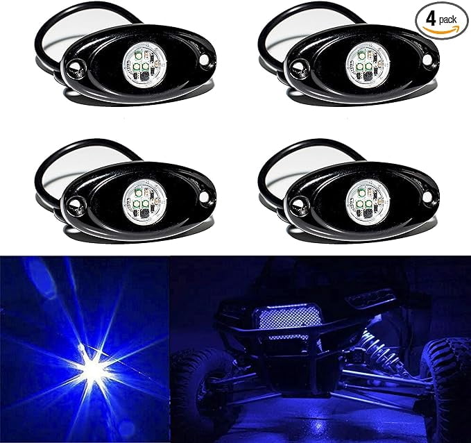 YONEDA LED Rock Lights 4PODS Waterproof LED Neon Underglow Light for ...