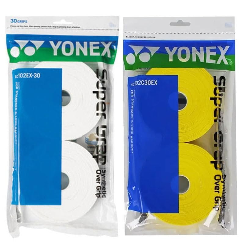 YONEX Wet Super GRAP, Assorted Colors 30 White/ 30 Yellow - Walmart.com