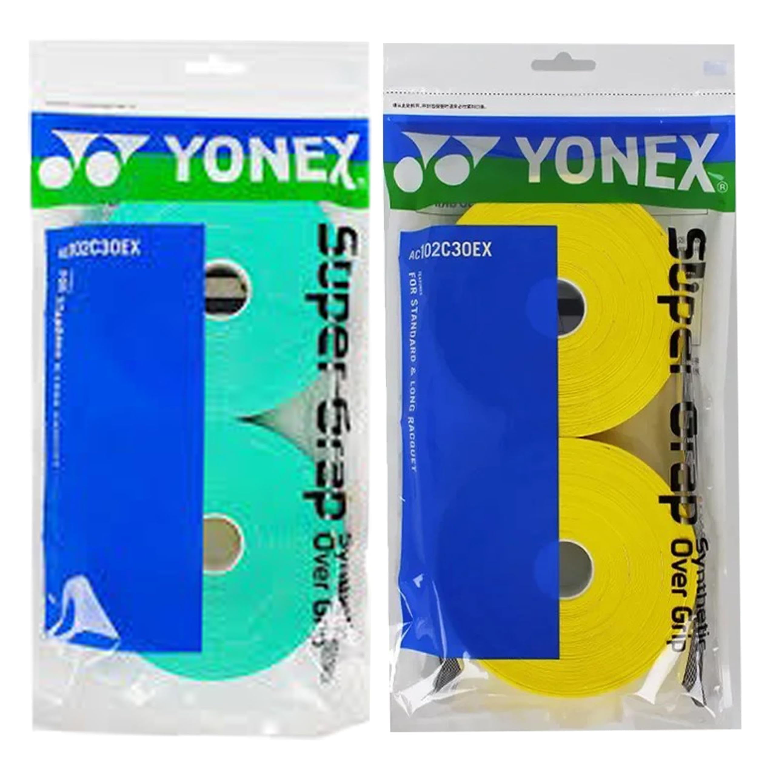 YONEX Wet Super GRAP, Assorted Colors 30 Yellow/ 30 Green - Walmart.com