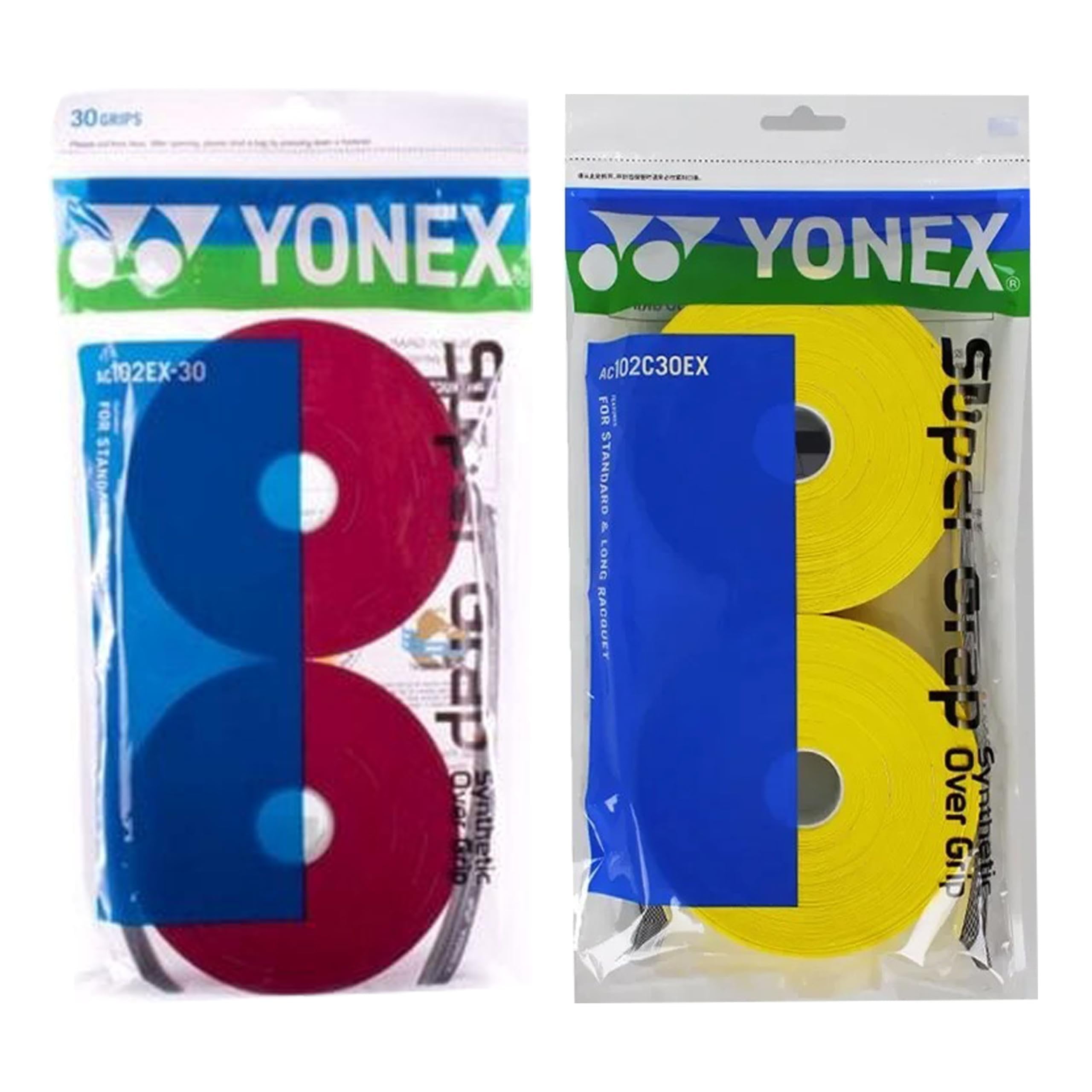 YONEX Wet Super GRAP, Assorted Colors 30 Yellow / 30 Red - Walmart.com