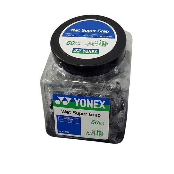 YONEX Wet Super GRAP Overgrip 60 Pack, Color Options Black - Walmart.com