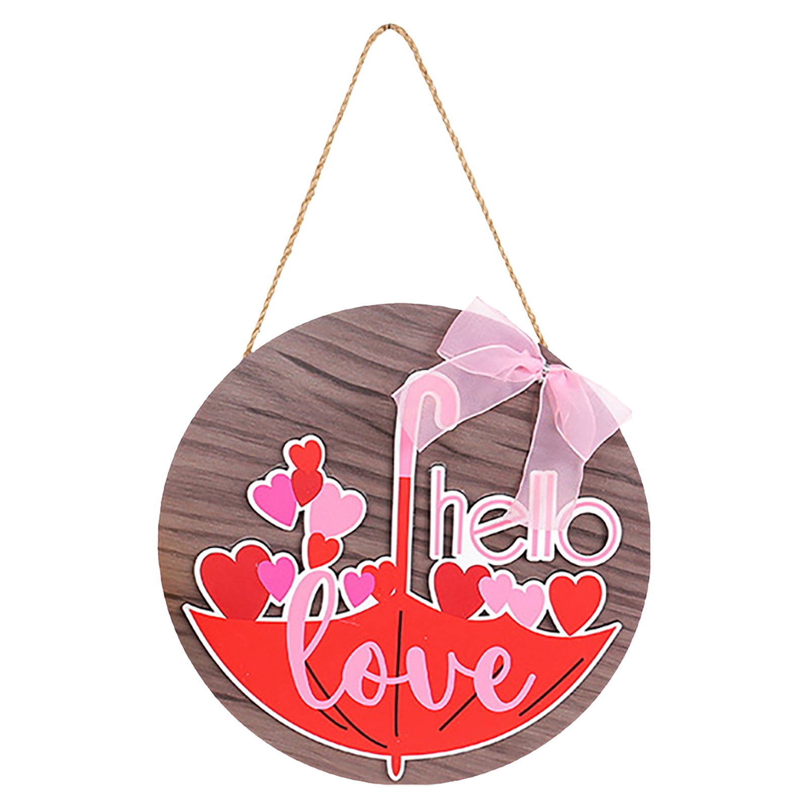 YONGGOOO Valentines Day Welcome Sign for Front Door Wooden Hanging ...