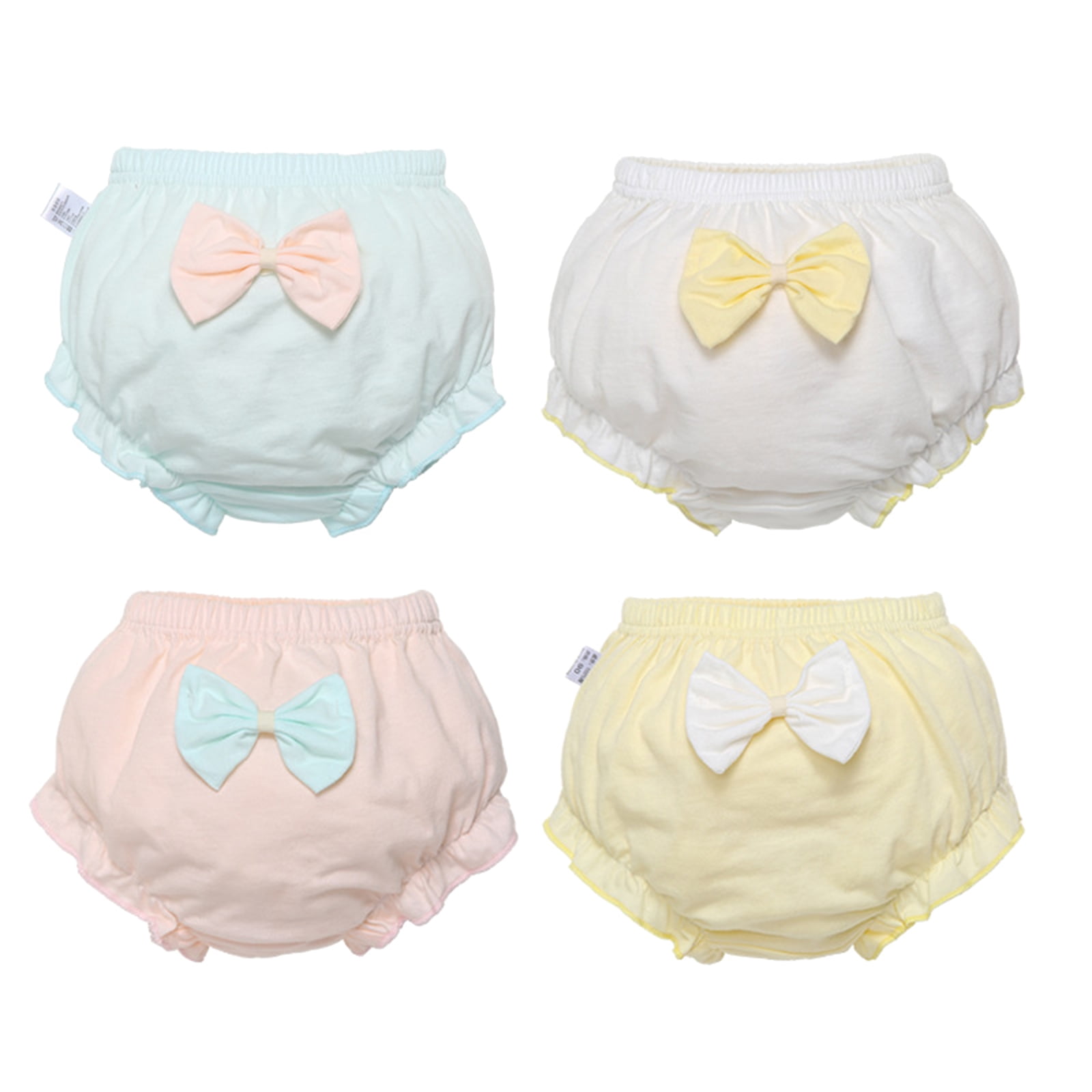 YONGHS 4 Pack Cotton Bloomers for Baby Girl Underwear Ruffle Diaper ...