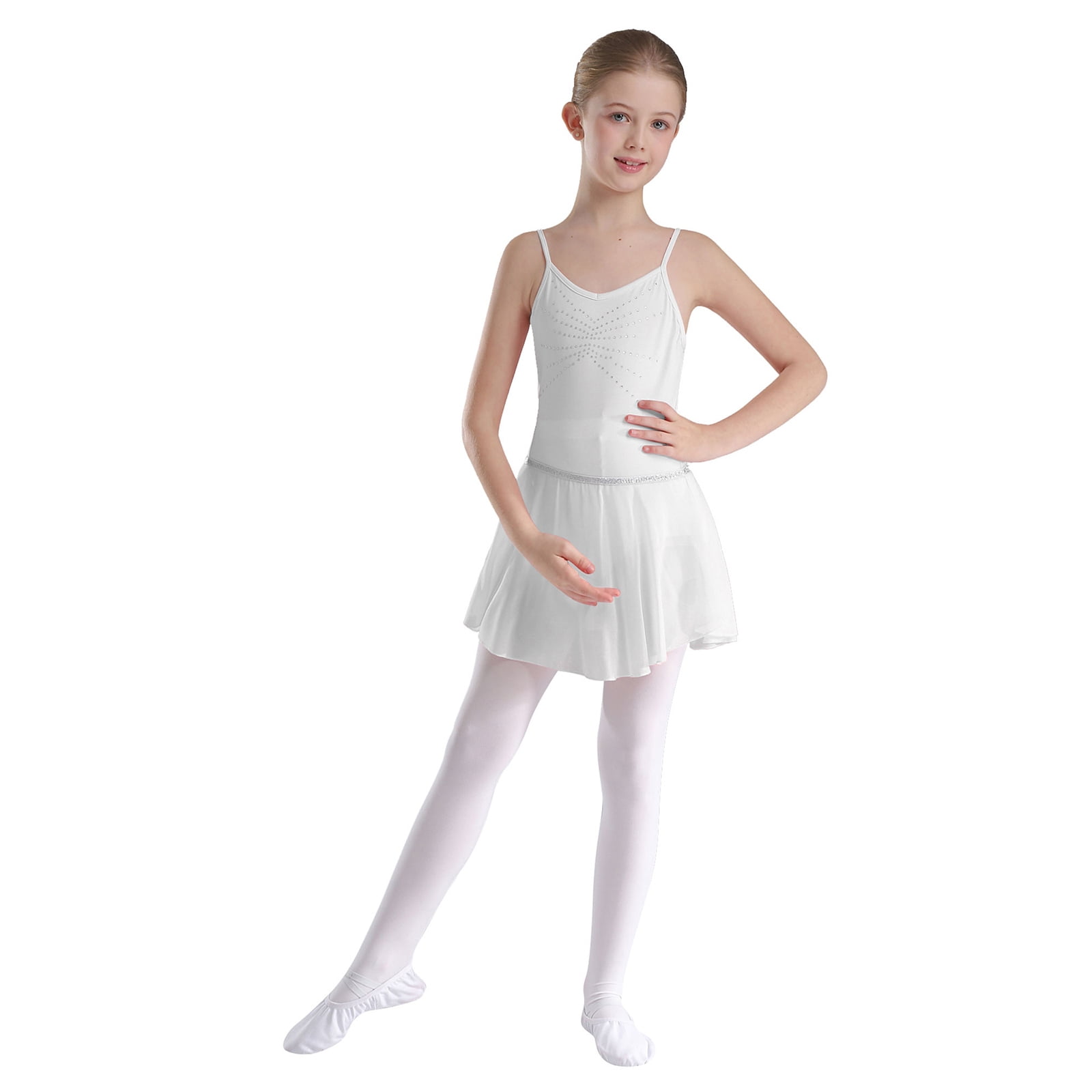 YONGHS Ballet Leotards for Girls Chiffon Dance Tutu Dress Party Costume ...