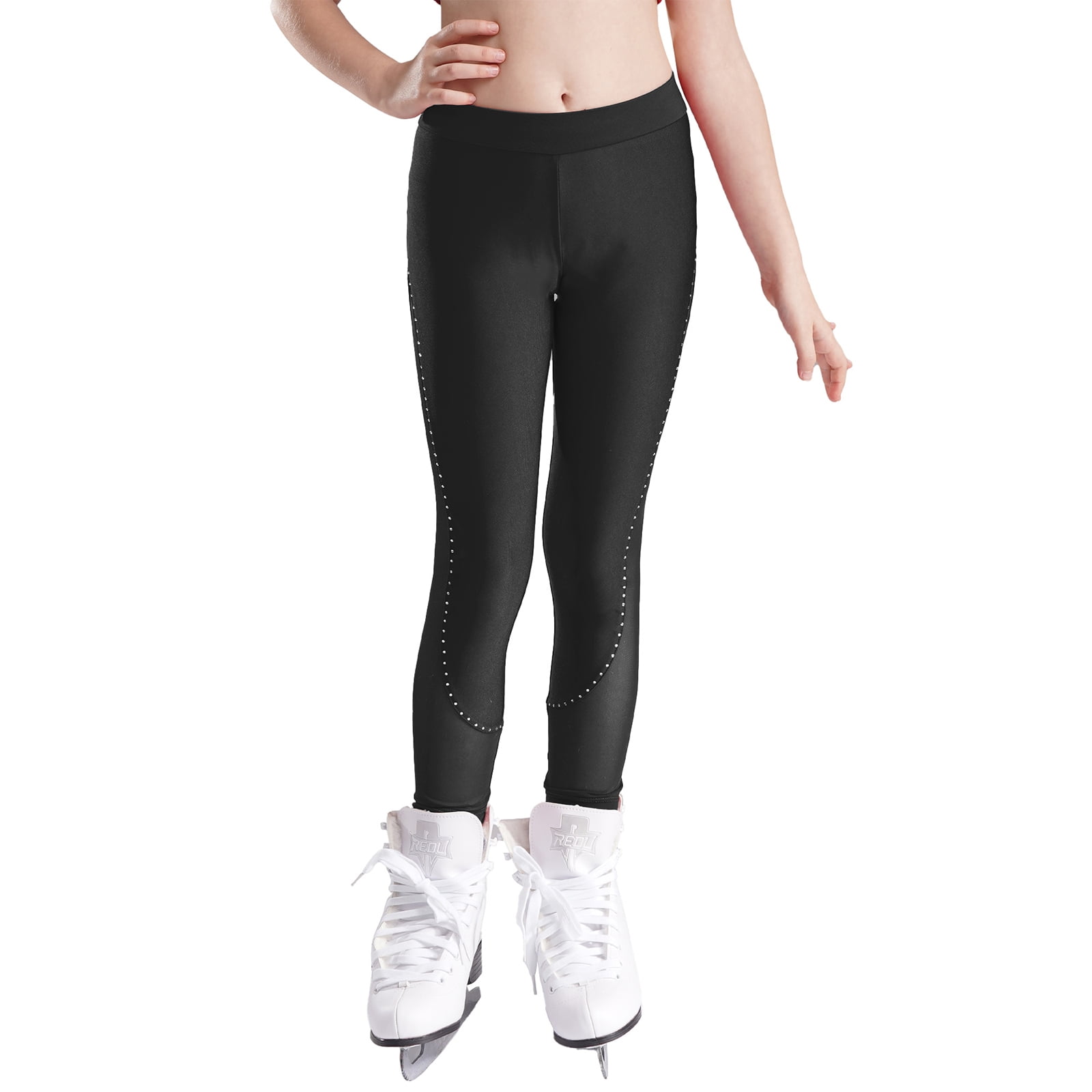 YONGHS Big Girl's Ice Skating Compression Tights Yoga Pants Leggings ...