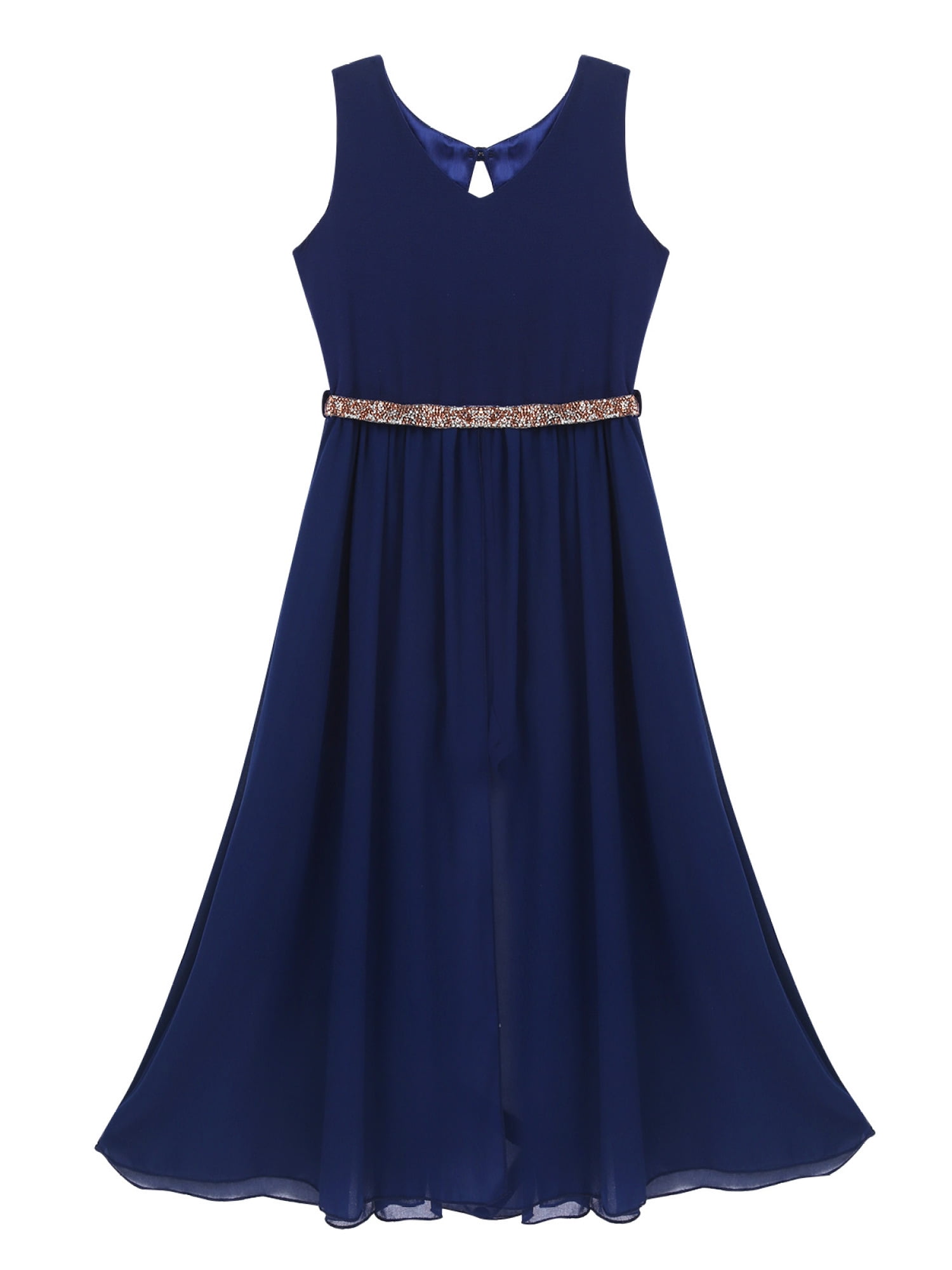 YONGHS Big Girls V Neck Maxi Romper Dress Pageant Birthday Party Formal ...