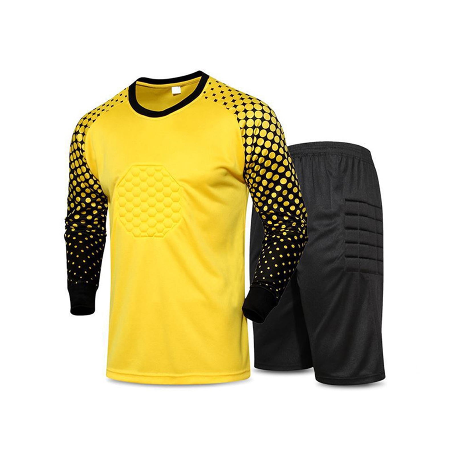 YONGHS Boy's Football Goalkeeper Jersey Soccer Goalie Uniform Padded ...
