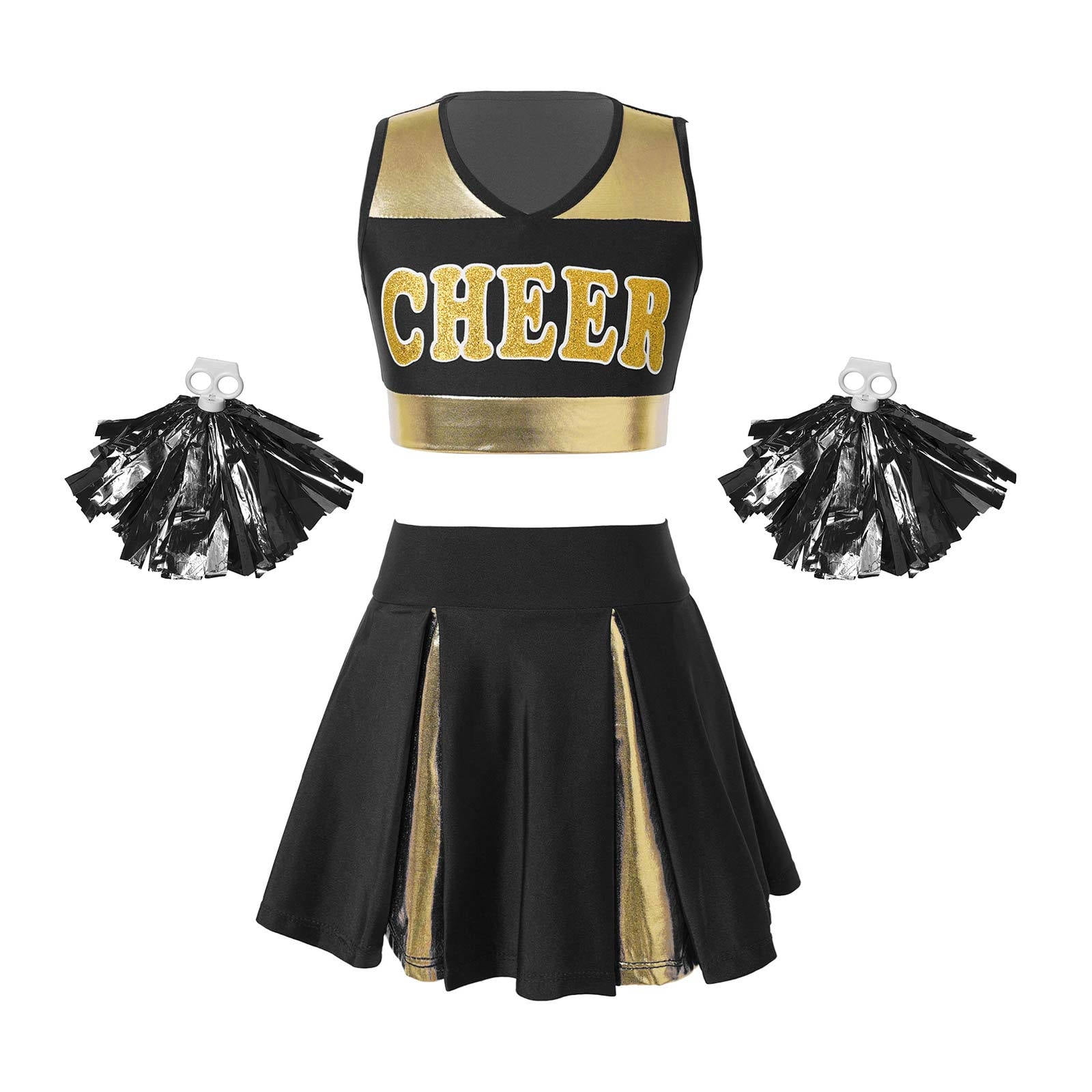YONGHS Cheerleading Dance Uniform for Girls Cheer Leader Fancy Costume ...