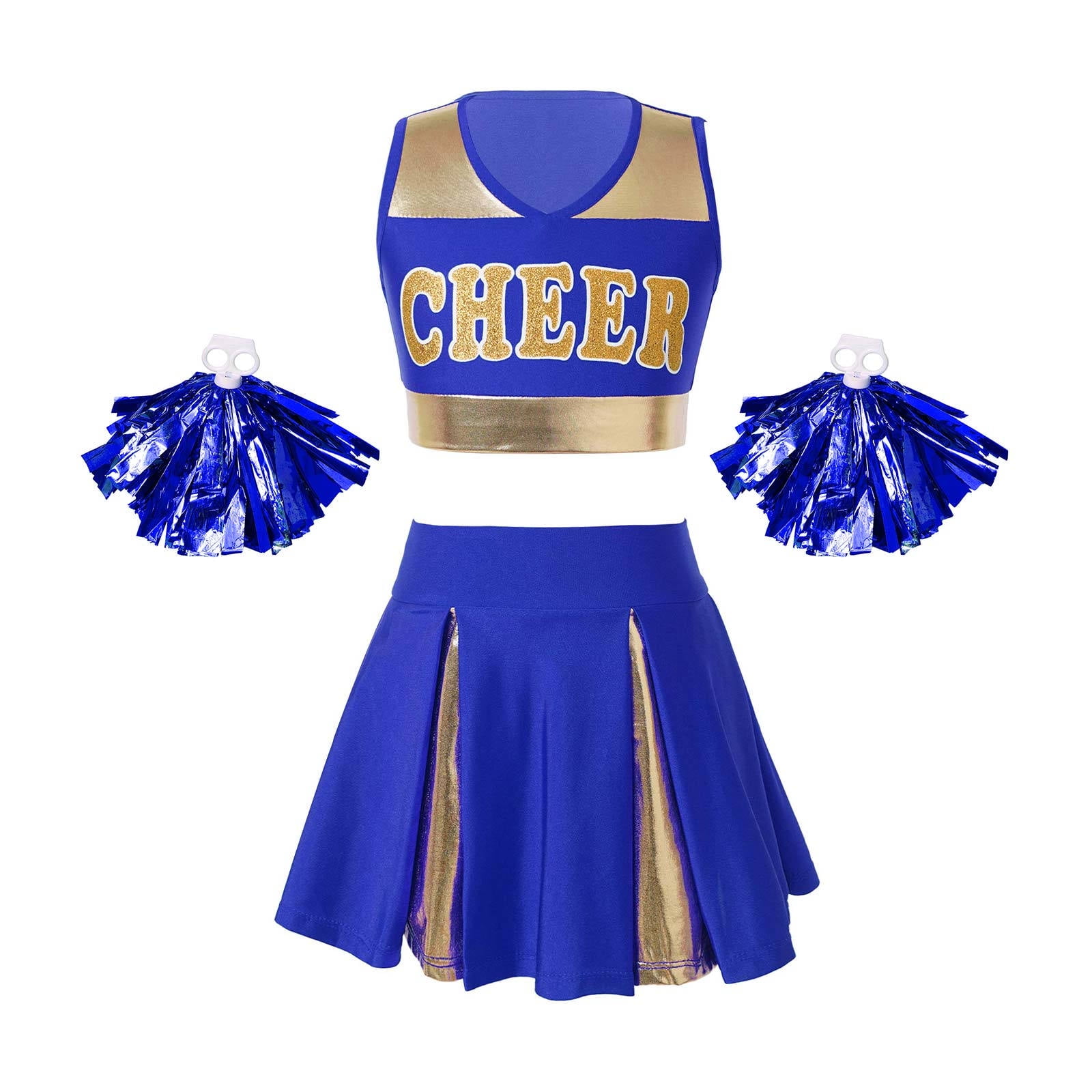 YONGHS Cheerleading Dance Uniform for Girls Cheer Leader Fancy Costume ...