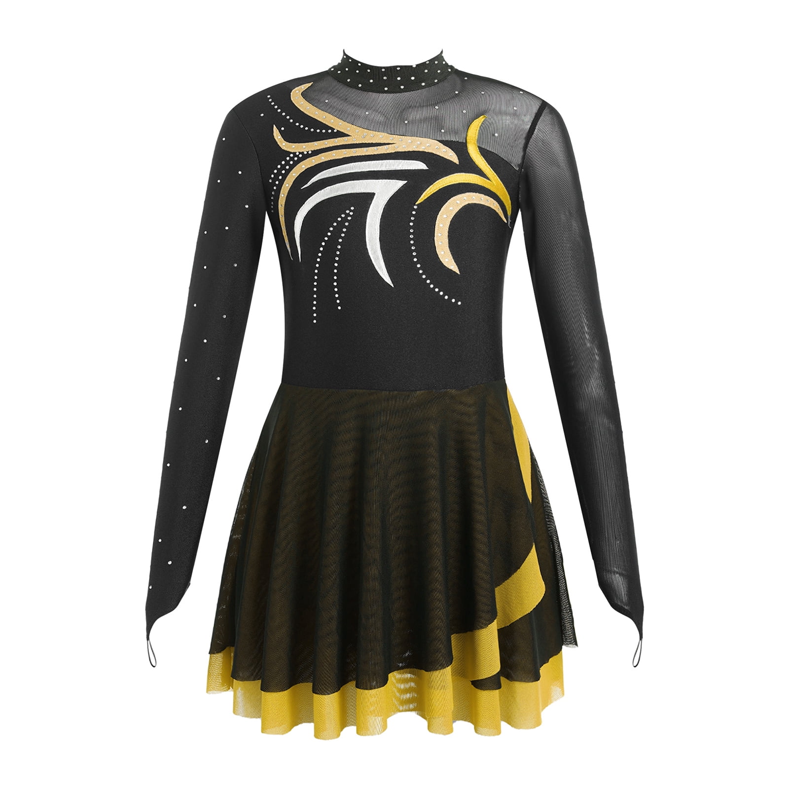 YONGHS Figure Skating Dress for Girls Sequins Ballet Dance Gymnastics ...