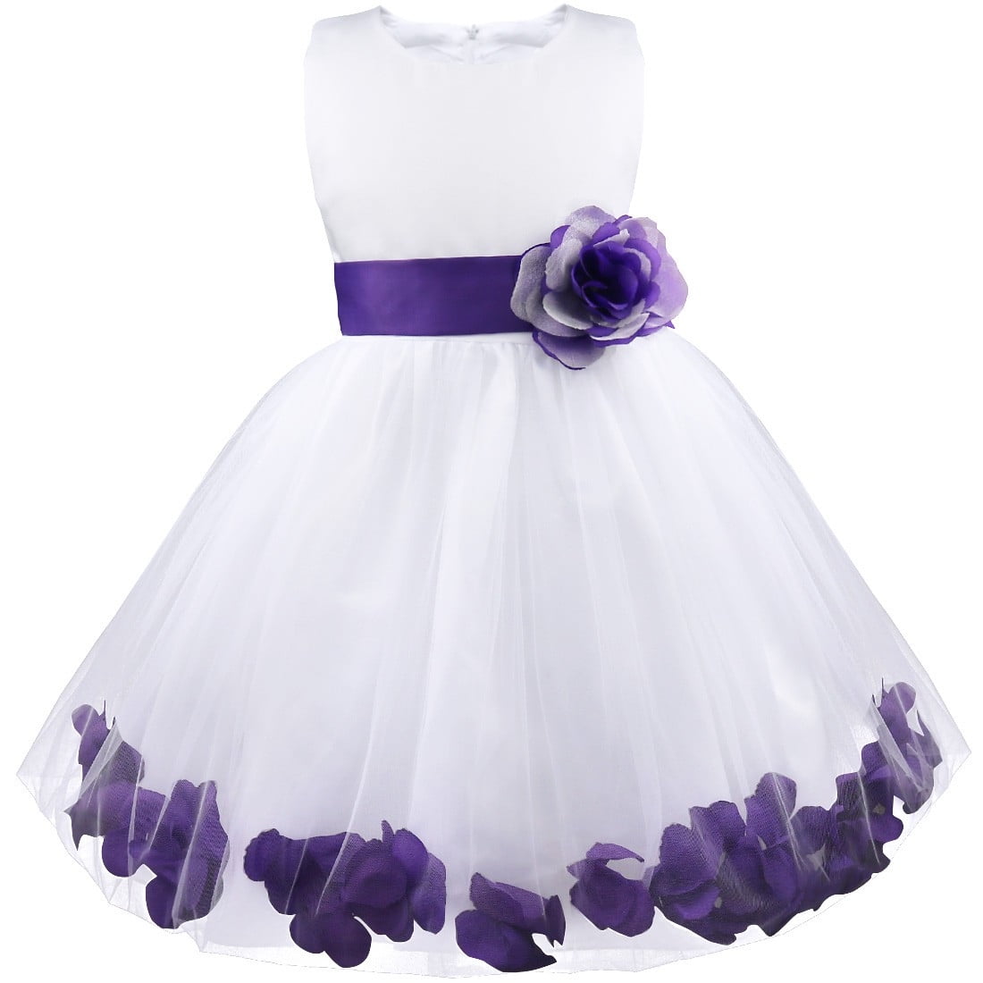 YONGHS Flower Girls Petals Dress Bridesmaid Wedding Birthday Pageant ...
