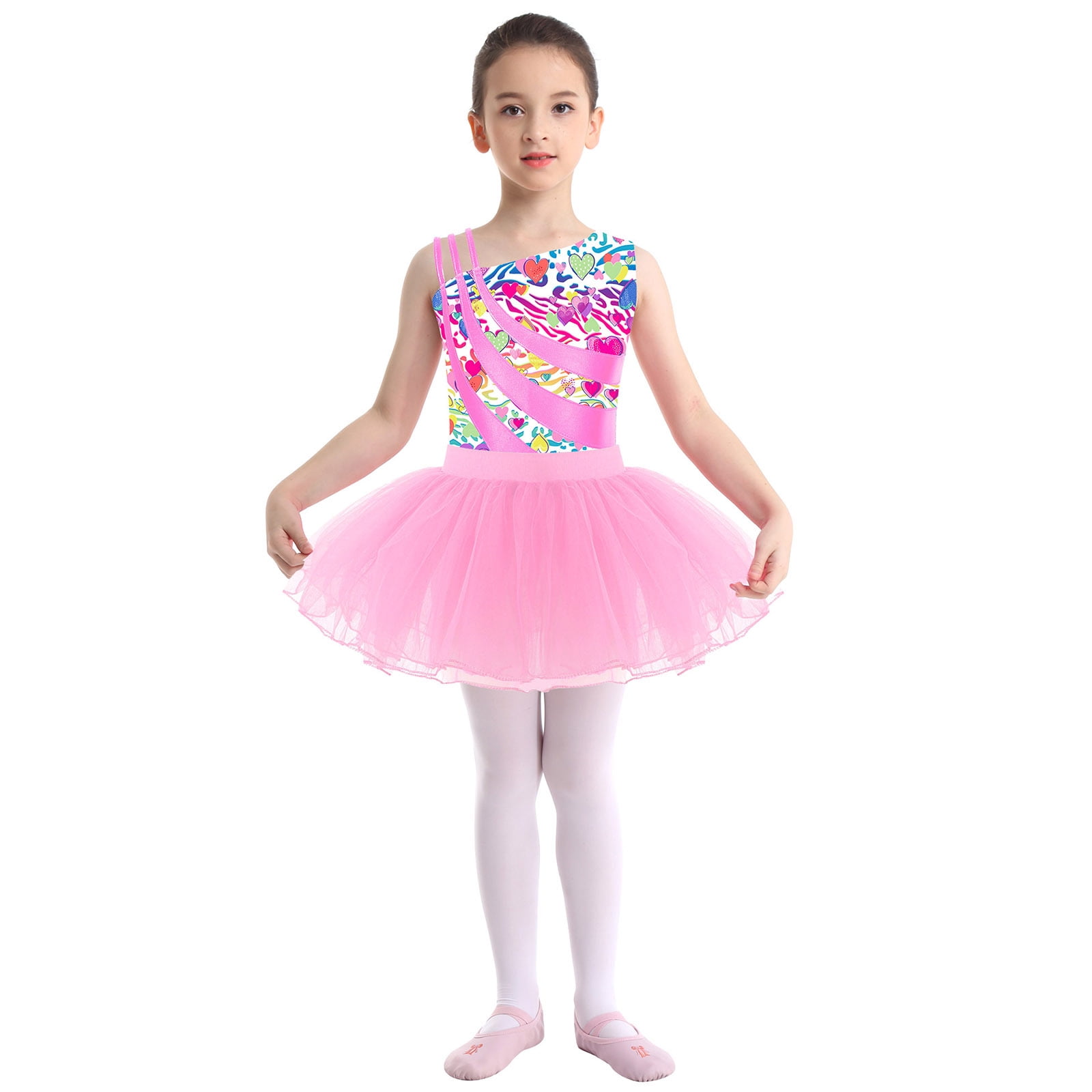 YONGHS Girls Ballet Gymnastics Leotards Asymmetrical Shoulder Strap ...