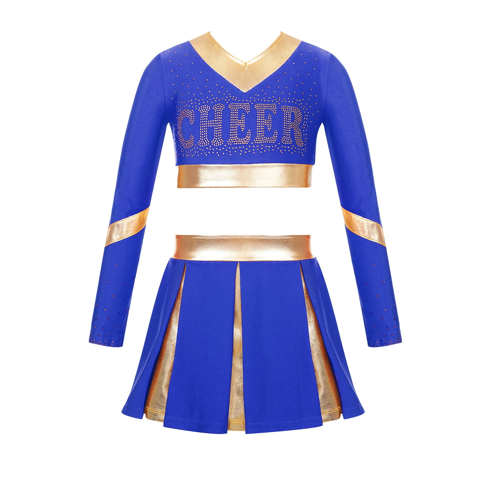 YONGHS Girls Cheerleading Outfits High School Cheer Leader Long Sleeve ...