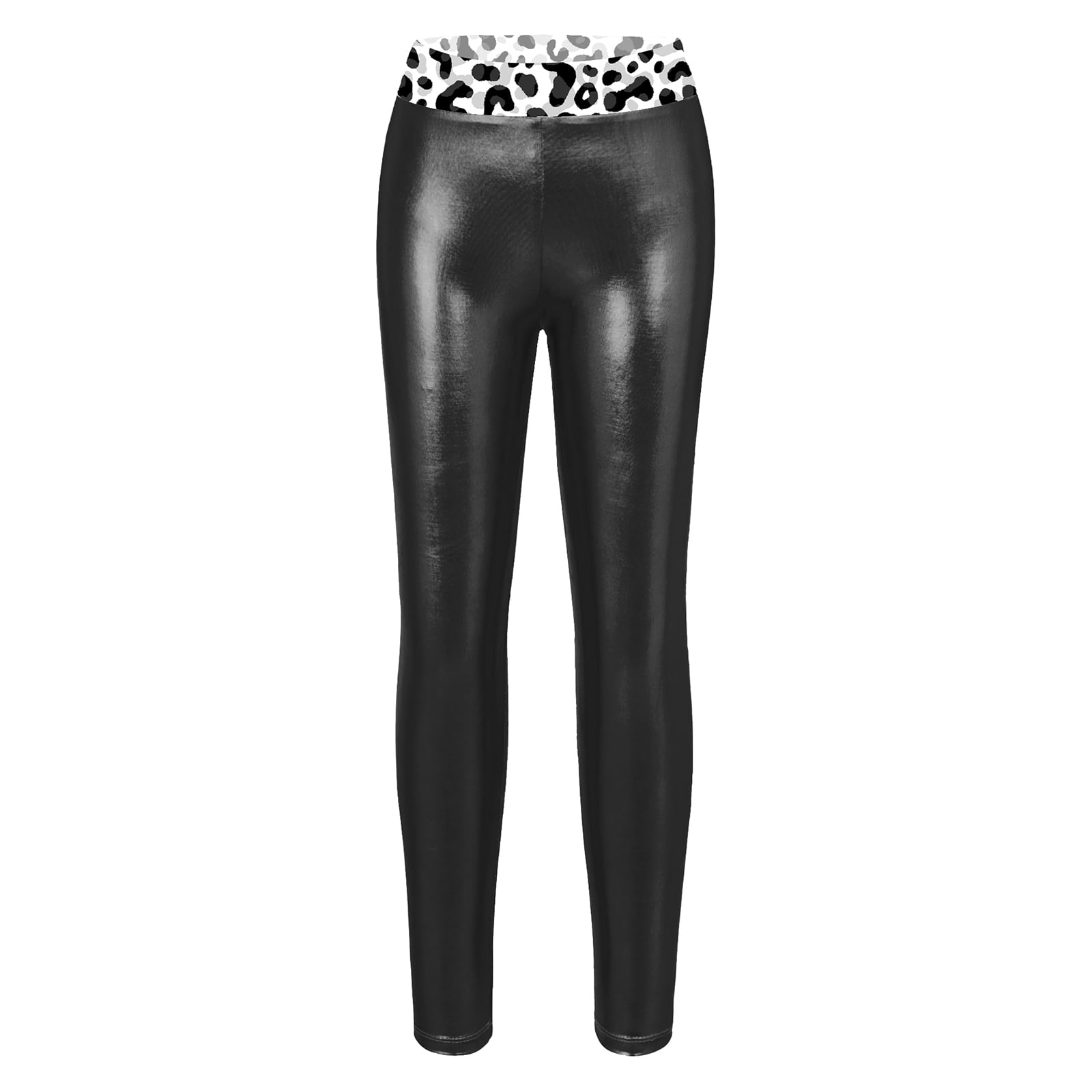 Yonghs Girls Metallic Shiny Stretch Leggings Yoga Pants Gymnastics Dance Athletic Tights