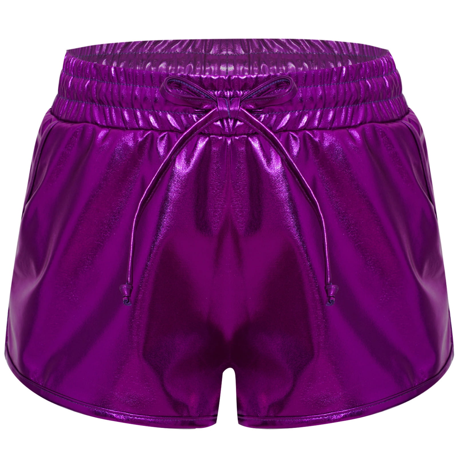 YONGHS Girls Metallic Shorts for Kids Shiny Party Dance Outfit Hot ...