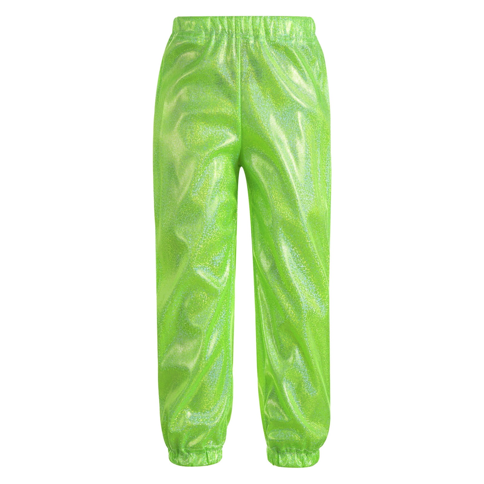 YONGHS Kids Boys Girls Shiny Metallic Harem Pants Wide Leg Jazz Hip Hop ...