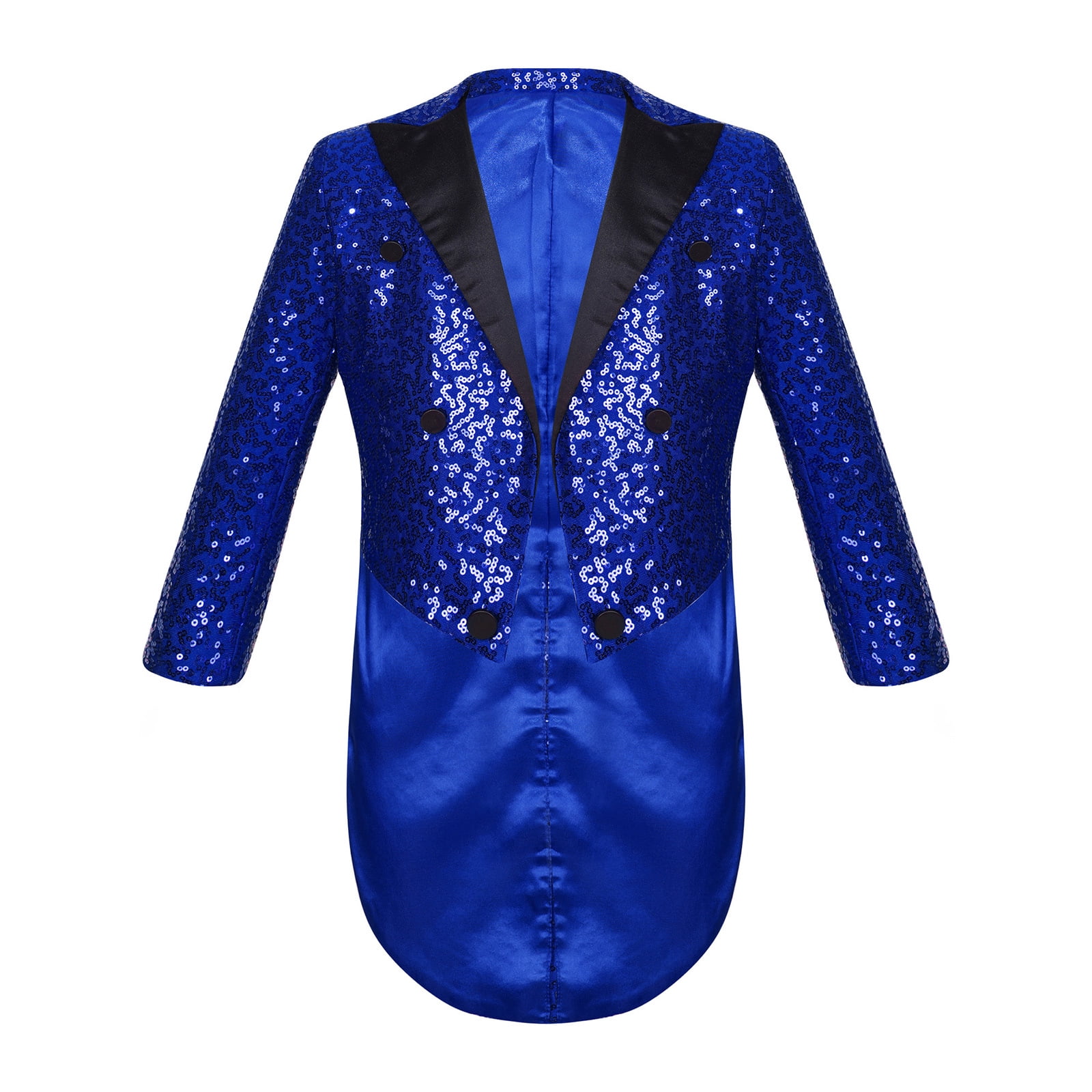 YONGHS Kids Boys Sequin Blazer Tuxedo Jacket Tailcoat Swallowtail Suit ...