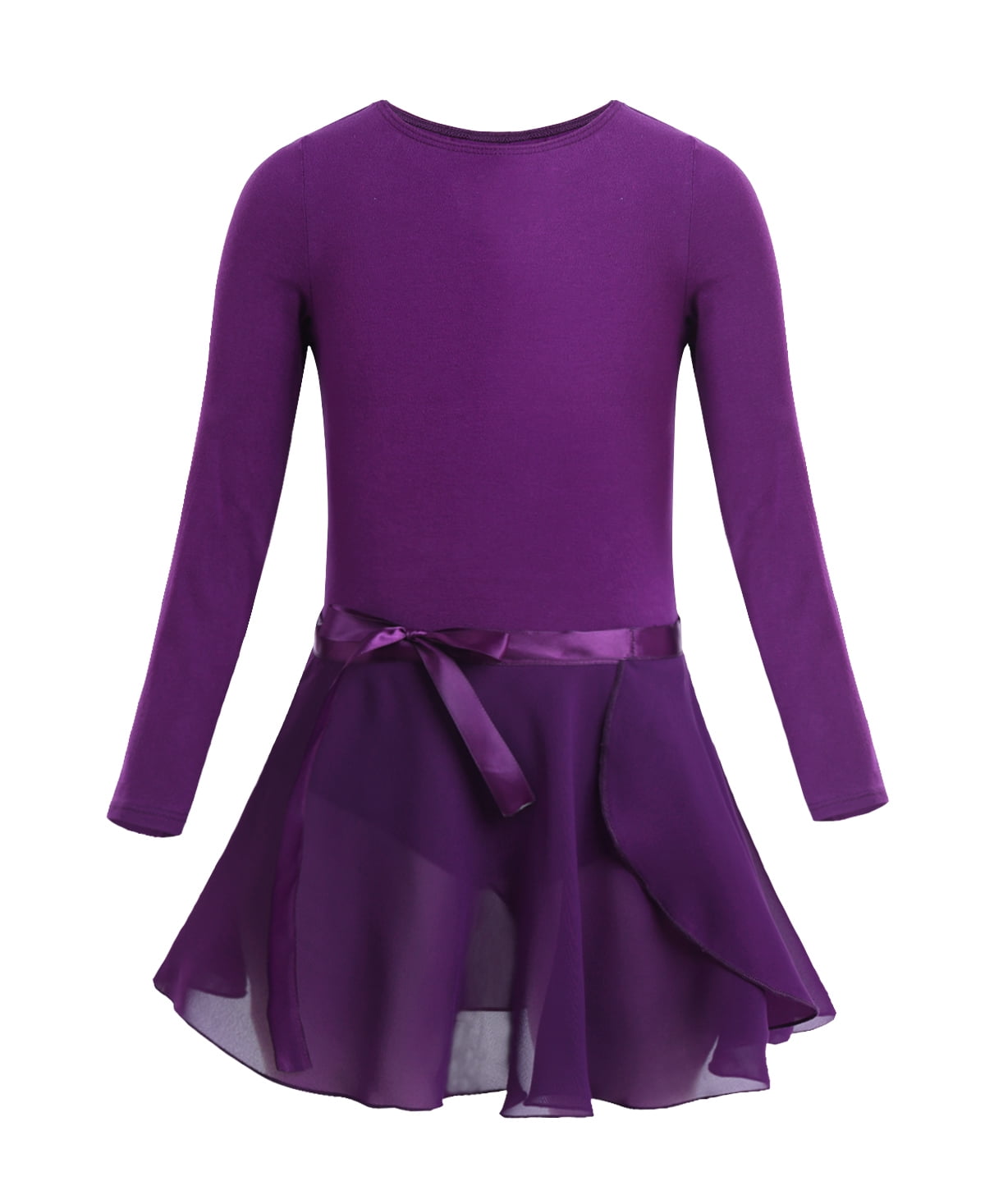 YONGHS Kids Girls Ballet Dance Dress Long Sleeve Gymnastic Leotard with ...