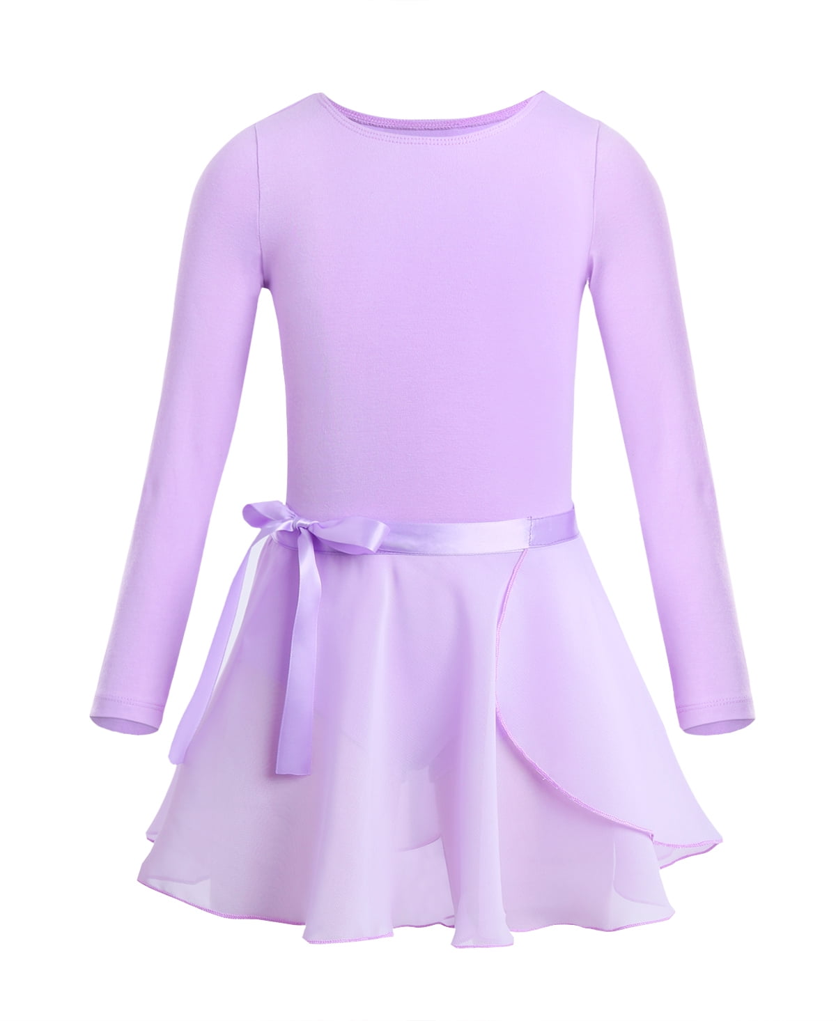 YONGHS Kids Girls Ballet Dance Dress Long Sleeve Gymnastic Leotard with ...