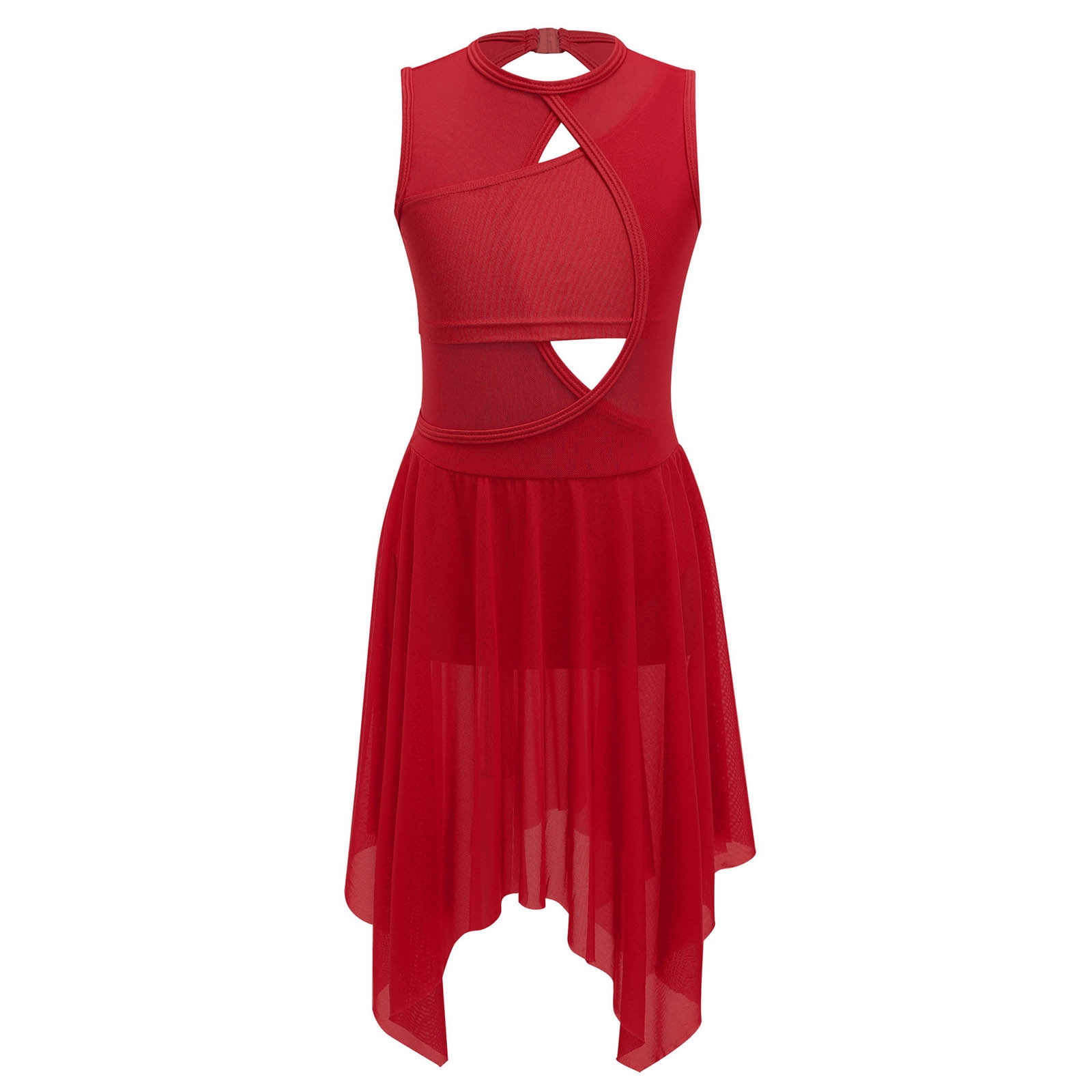 YONGHS Kids Girls Ballet Lyrical Contemporary Dance Dress Irregular ...