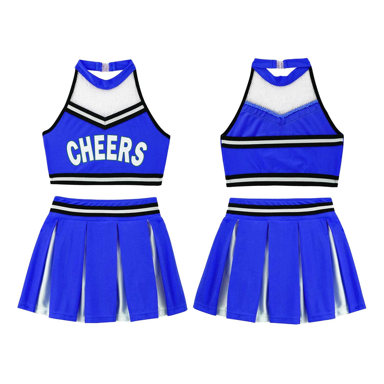 YONGHS Kids Girls Cheer Leader Costume Cheerleading Uniform Outfit Top ...