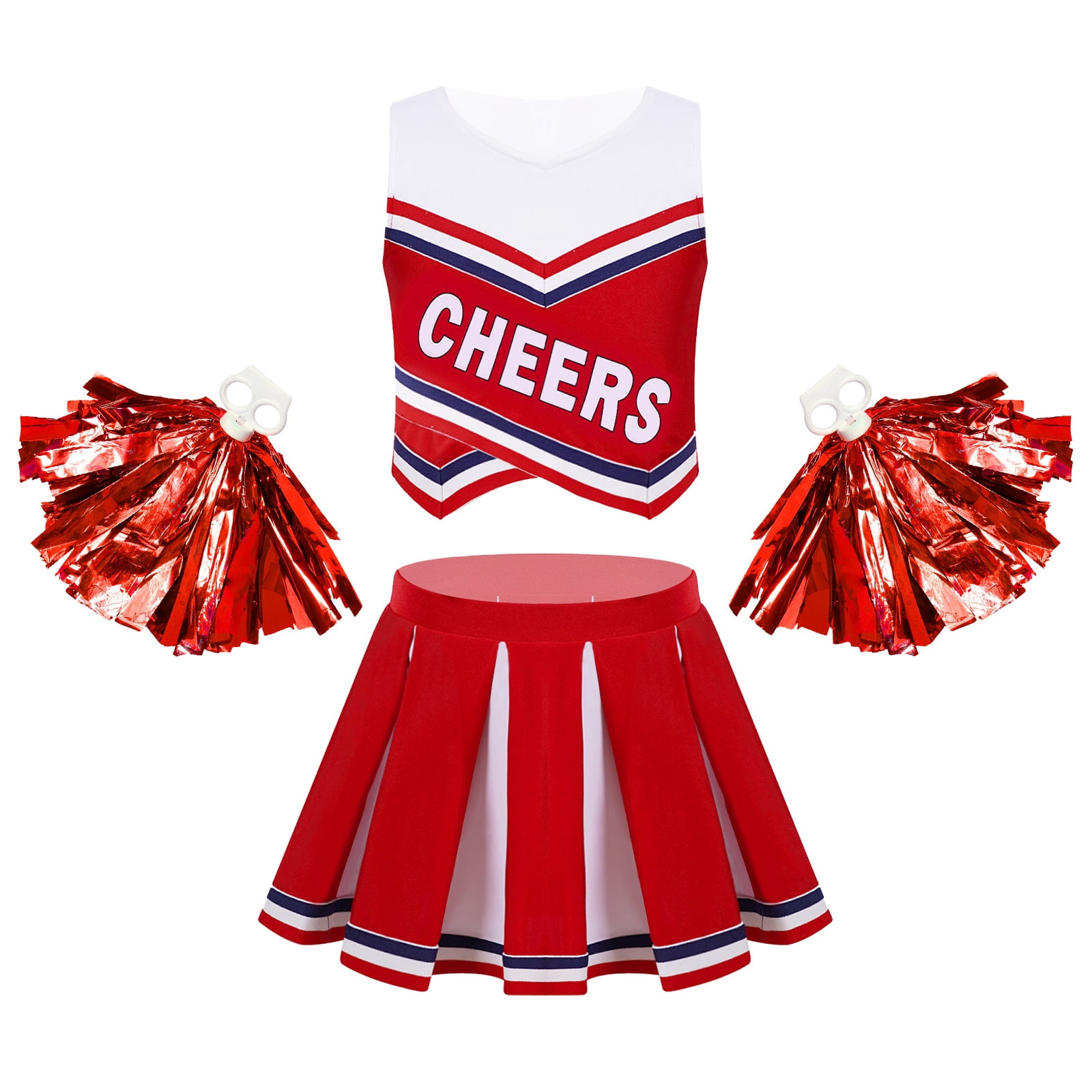 YONGHS Kids Girls Cheer Leader Uniform Cheerleading Carnival Cosplay ...