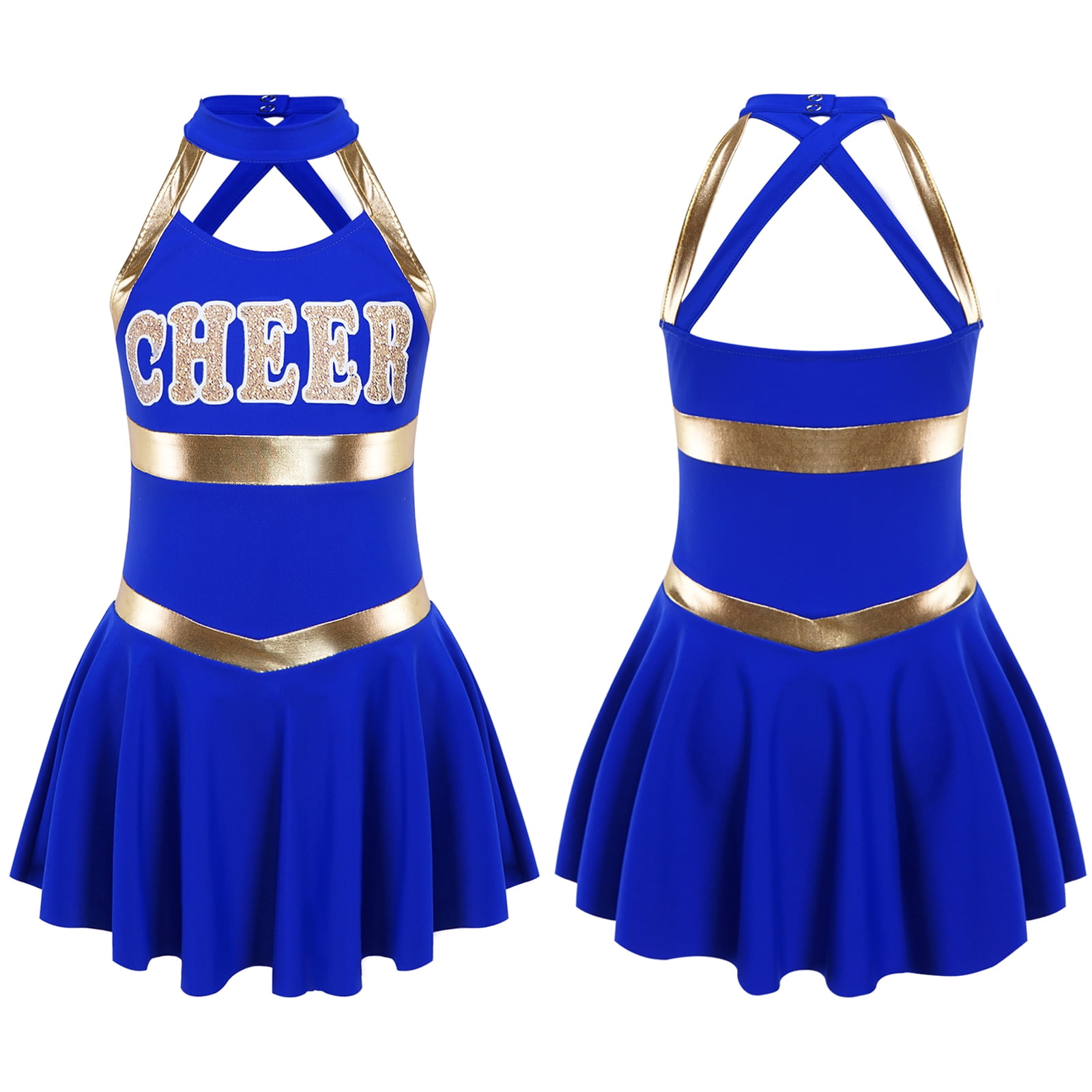 YONGHS Kids Girls Cheerleading Uniform Outfits Sleeveless Letters ...