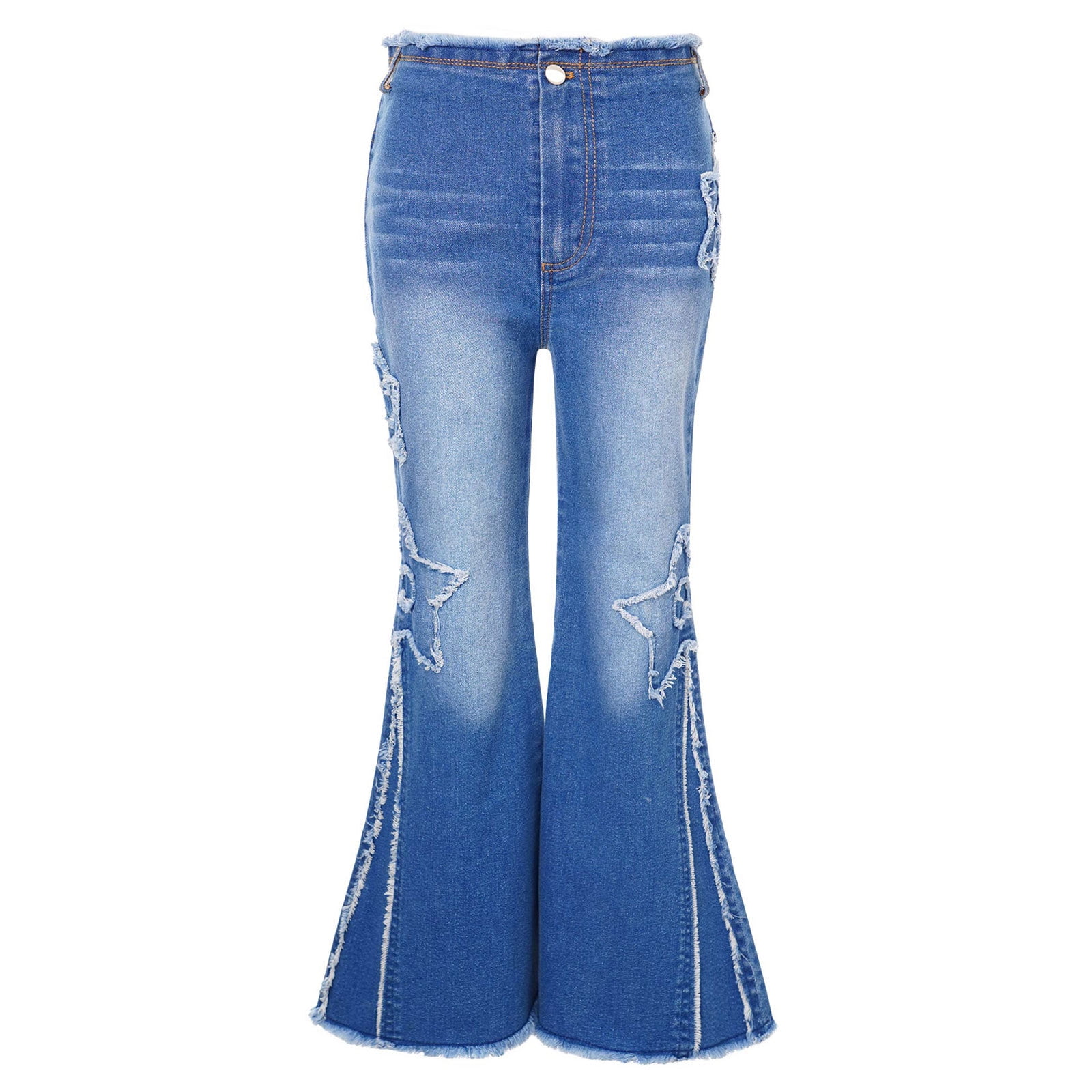 YONGHS Kids Girls Flare Bell Bottoms Jeans Casual Denim Pants Cowgirl ...