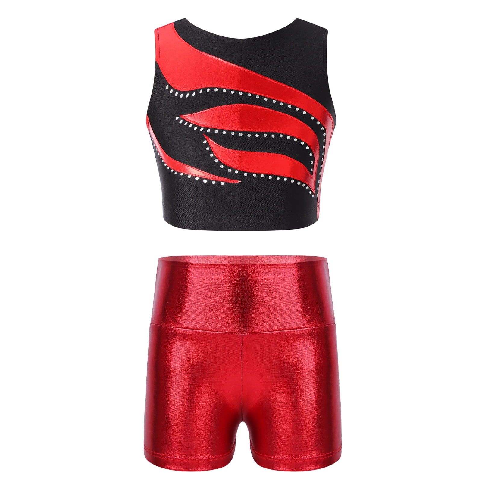 YONGHS Kids Girls Gymnastic Dance Sports Outfits Tracksuit Sleeveless ...