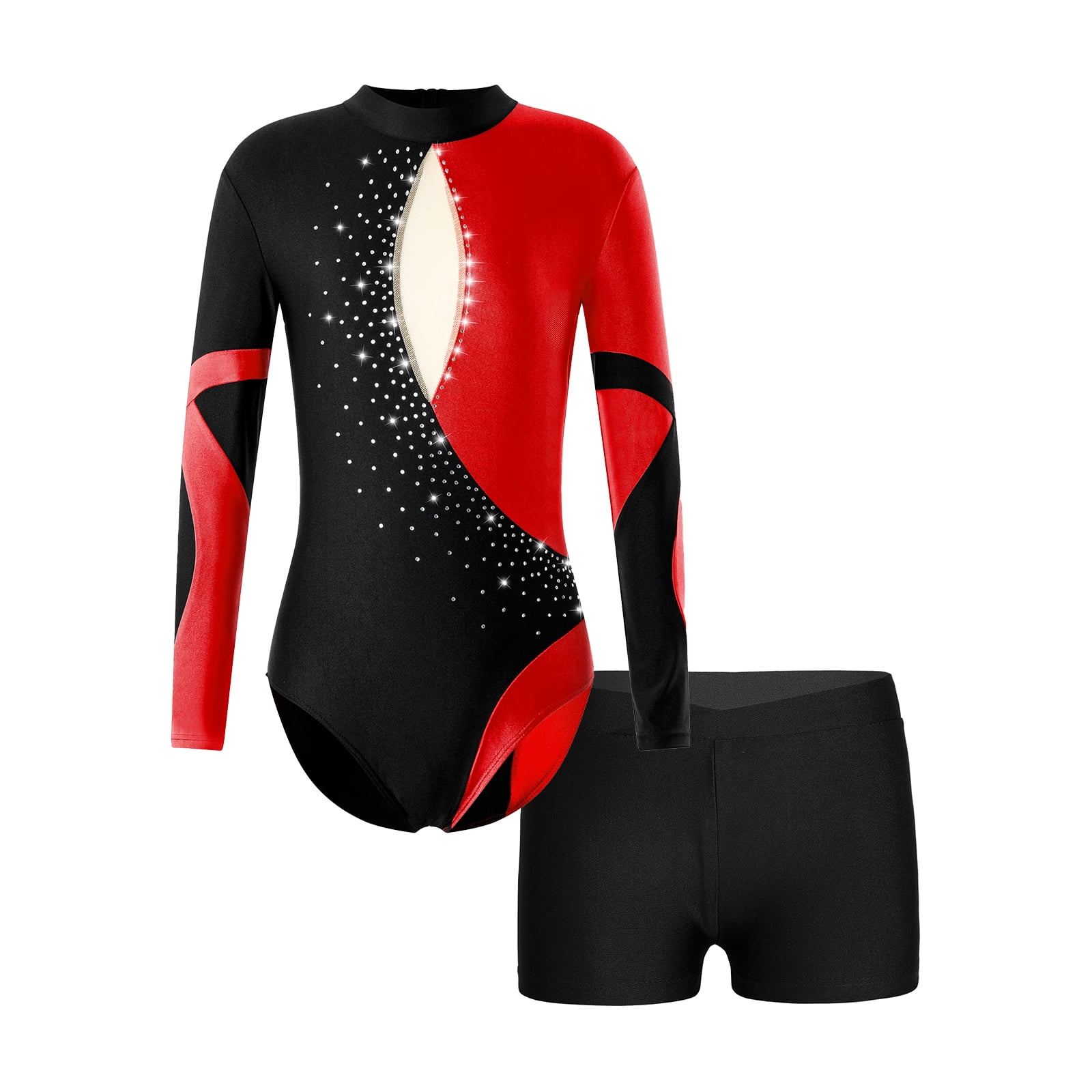 YONGHS Kids Girls Gymnastic Leotard Dance Unitard Biketards with Shorts ...