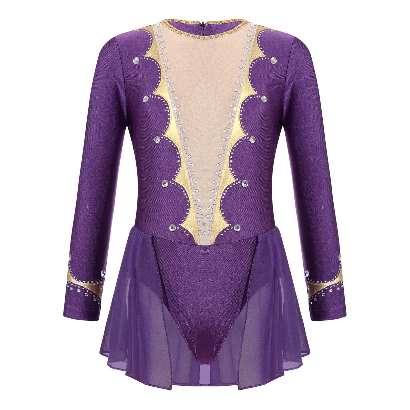 YONGHS Kids Girls Gymnastics Leotard with Skirts Athletic Dancewear ...