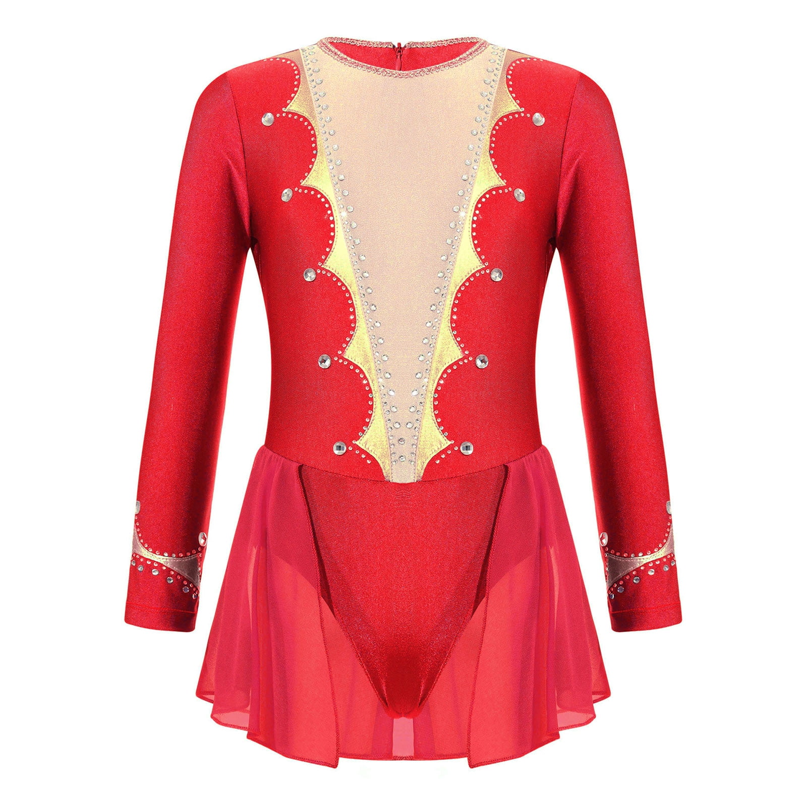 YONGHS Kids Girls Gymnastics Leotard with Skirts Athletic Dancewear ...