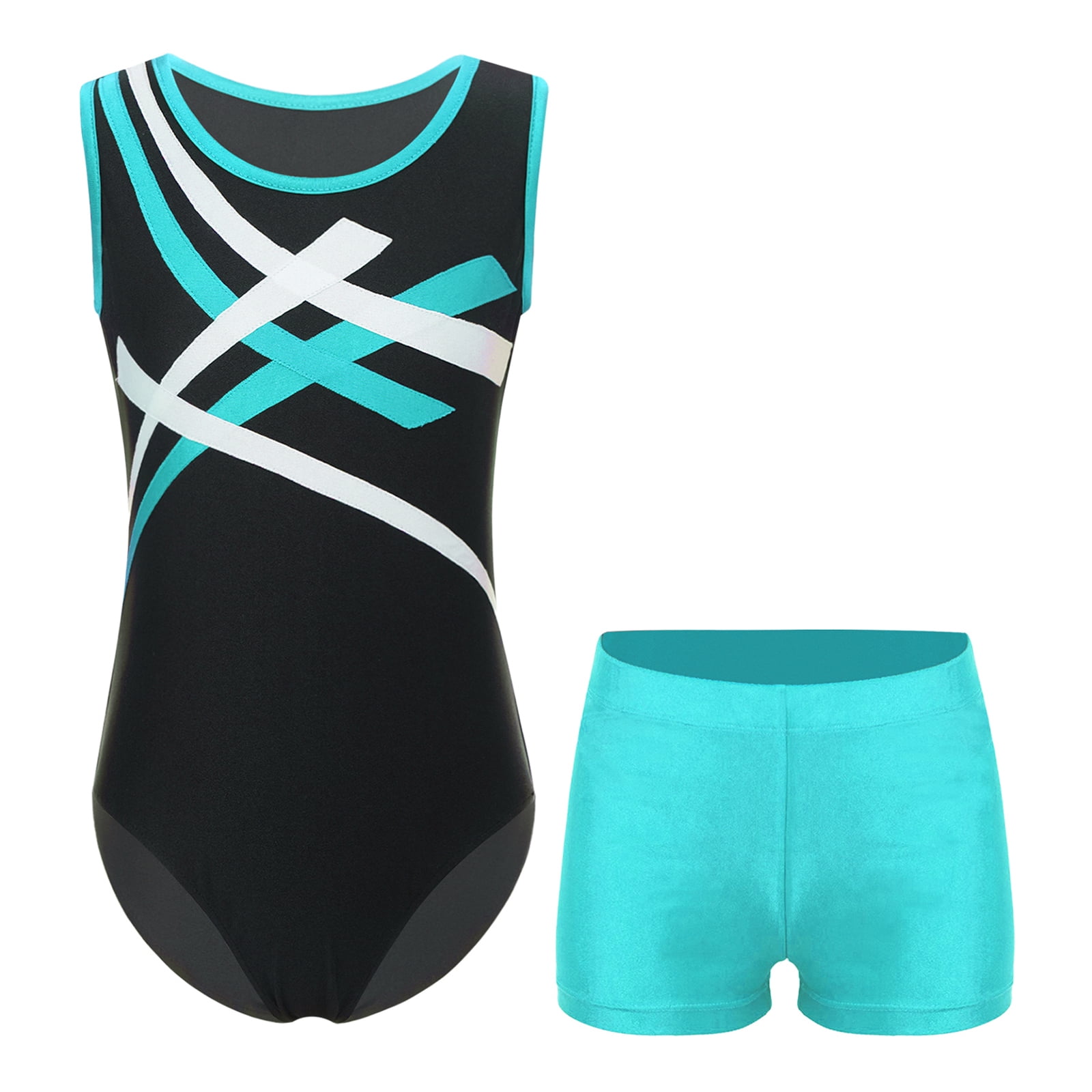 YONGHS Kids Girls Gymnastics Sports Dance Tracksuits Tank Leotard Top ...