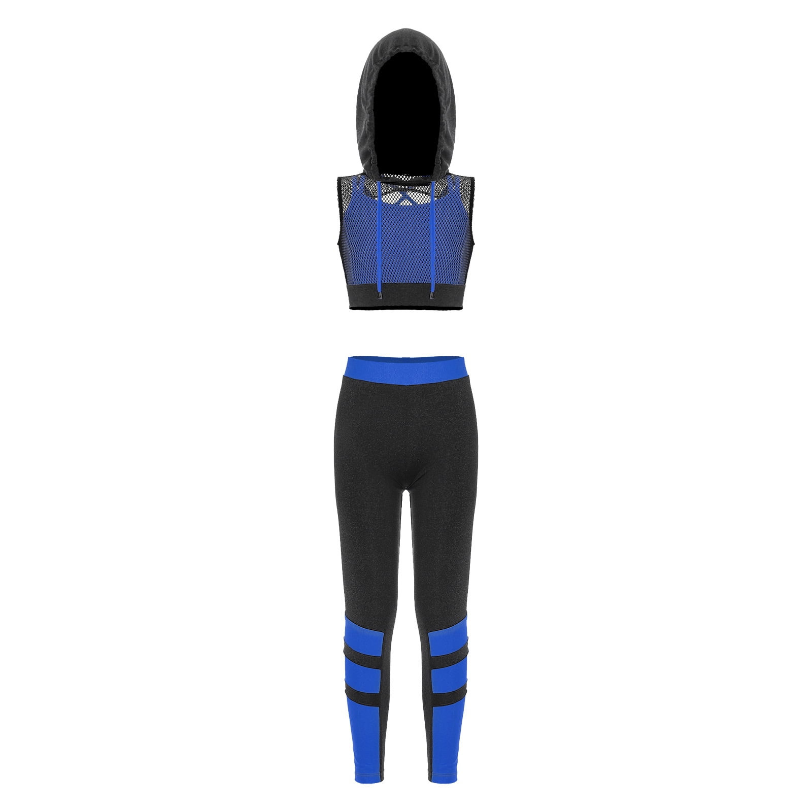 YONGHS Kids Girls Hip Hop Jazz Dance Outfits Athletic Gym Fitness ...