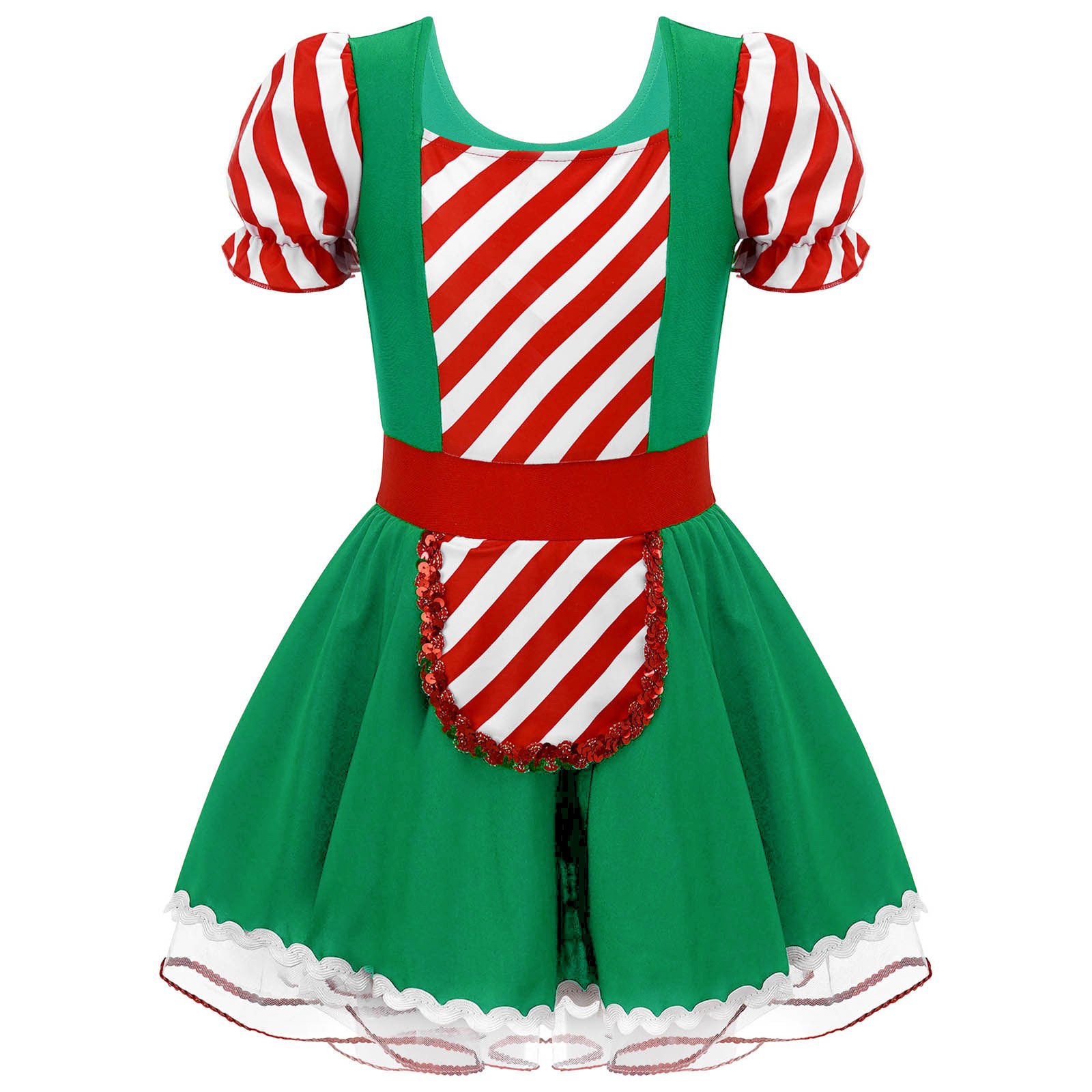 YONGHS Kids Girls Holiday Cookie Roleplay Dress up Christmas Tutu Dress ...