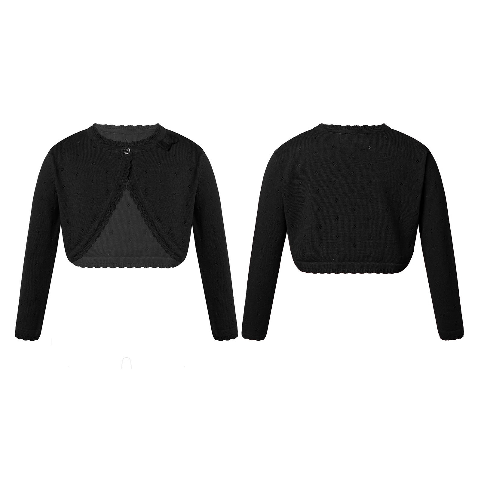YONGHS Kids Girls Knit Cardigan Shrug Long Sleeve Bolero Cover Cropped ...