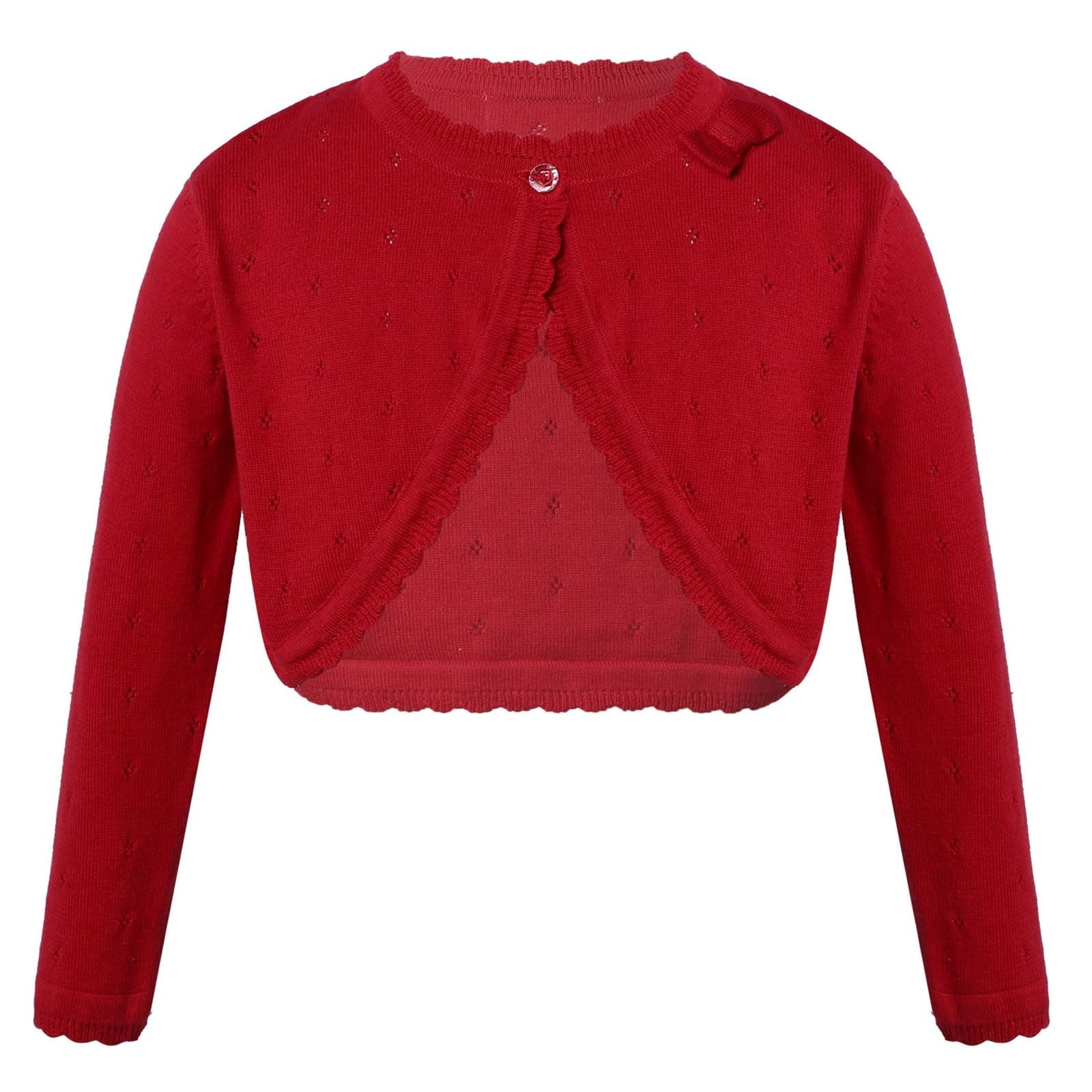 YONGHS Kids Girls Knit Cardigan Shrug Long Sleeve Bolero Cover Cropped ...