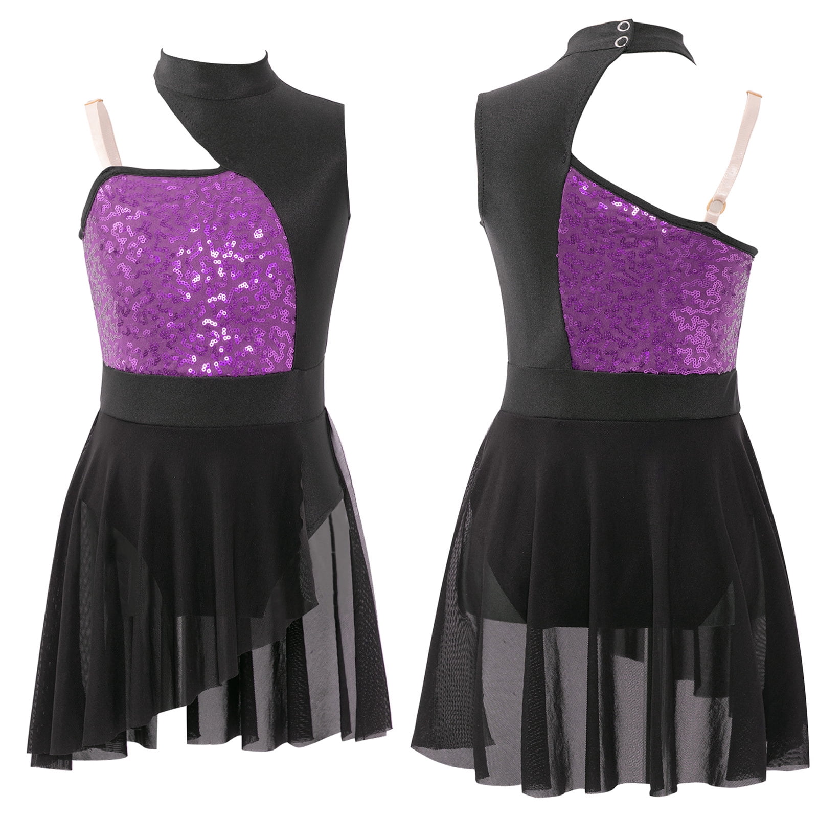 YONGHS Kids Girls Modern Jazz Latin Dance Dress Lyrical Contemporary ...