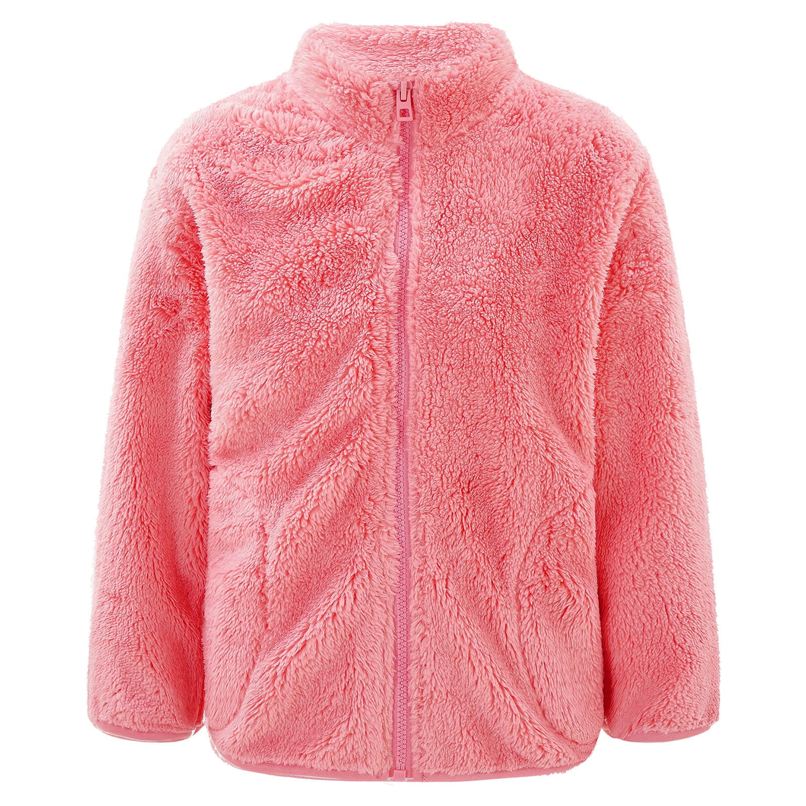 YONGHS Kids Girls Polar Fleece Jacket Long Sleeve Zipper Outerwear ...