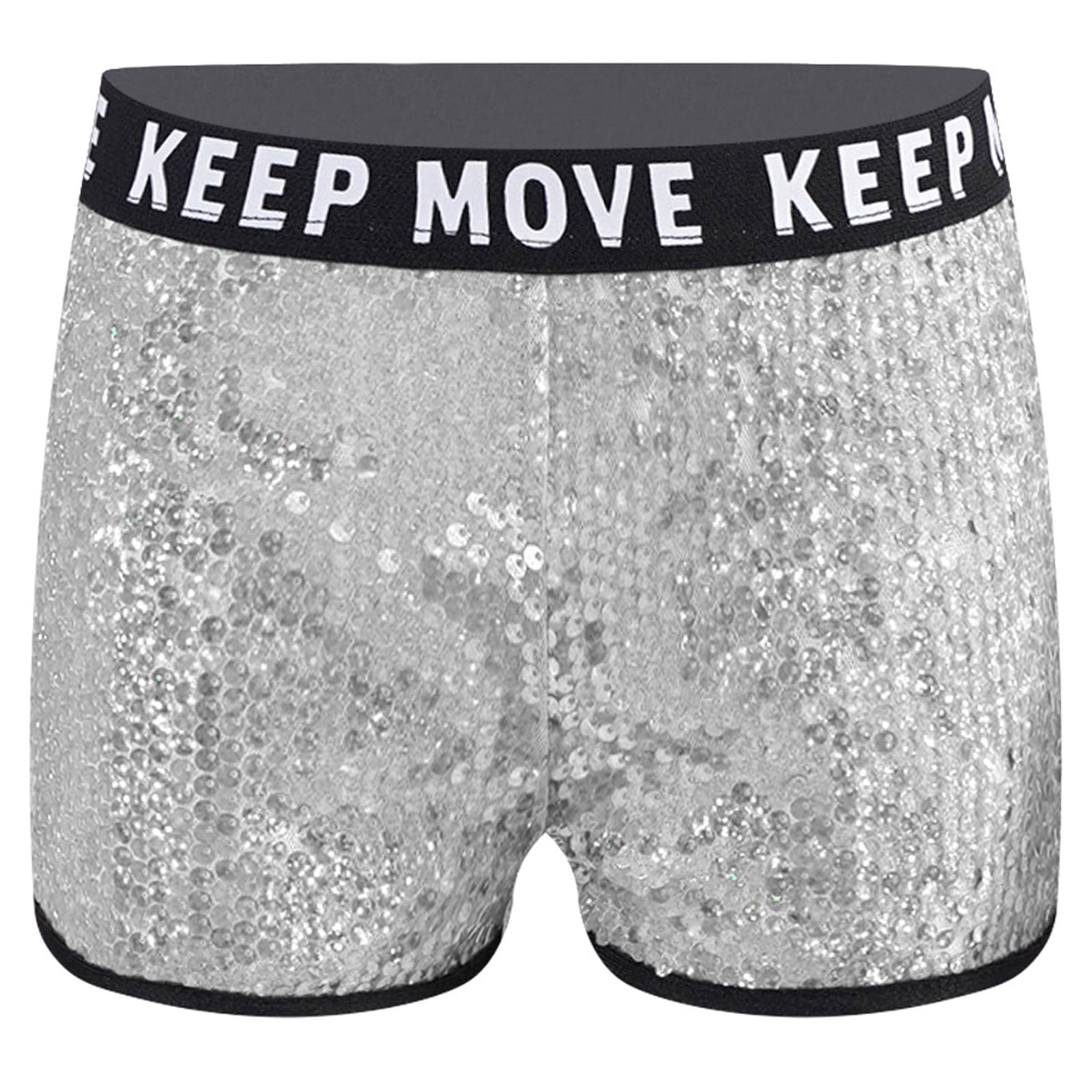 YONGHS Kids Girls Sequin Hip Hop Jazz Dance Gymnastics Booty Shorts ...
