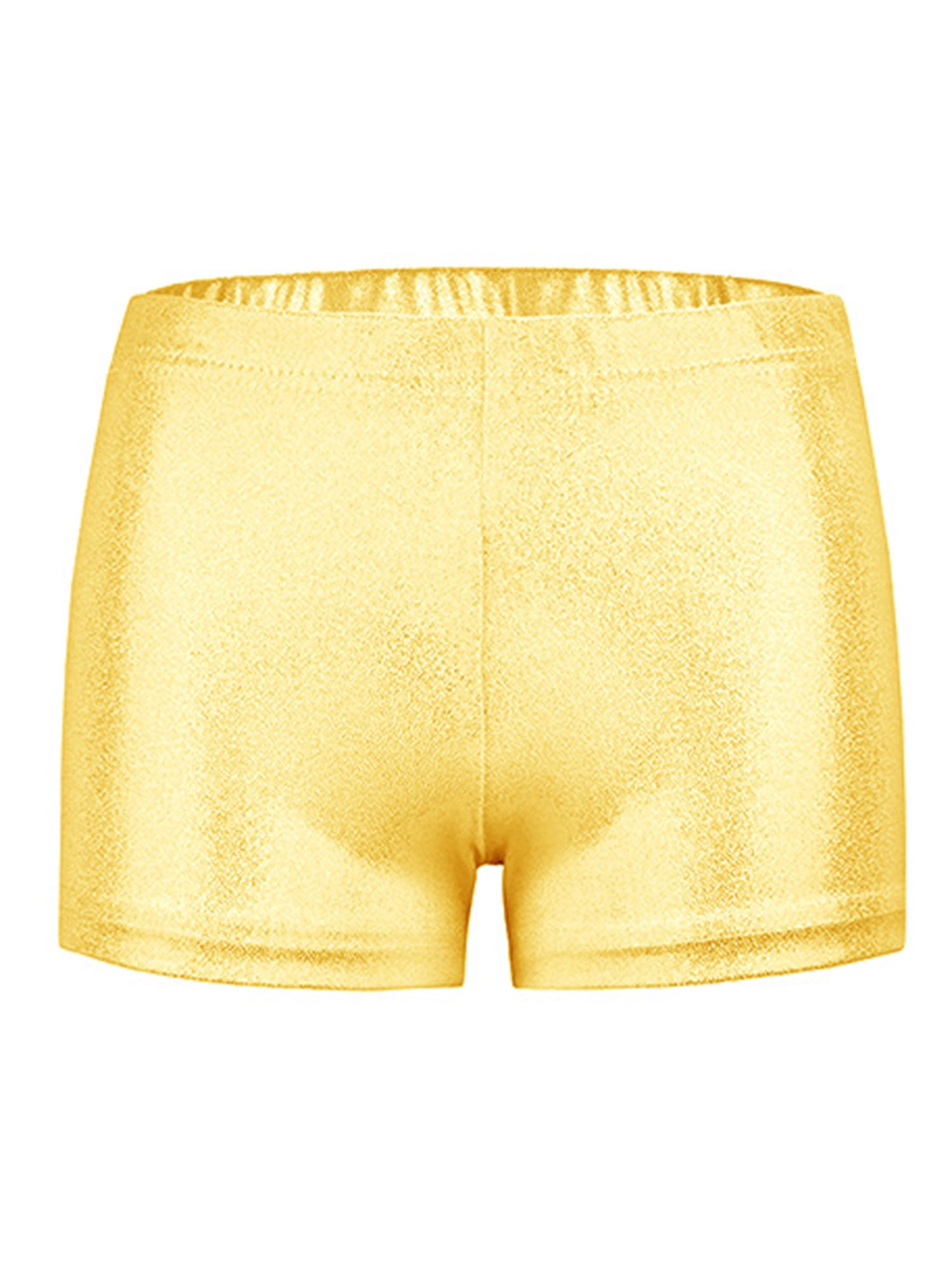 YONGHS Kids Girls Shiny Metallic Shorts Hot Pants Gymnastic Dance Yoga ...