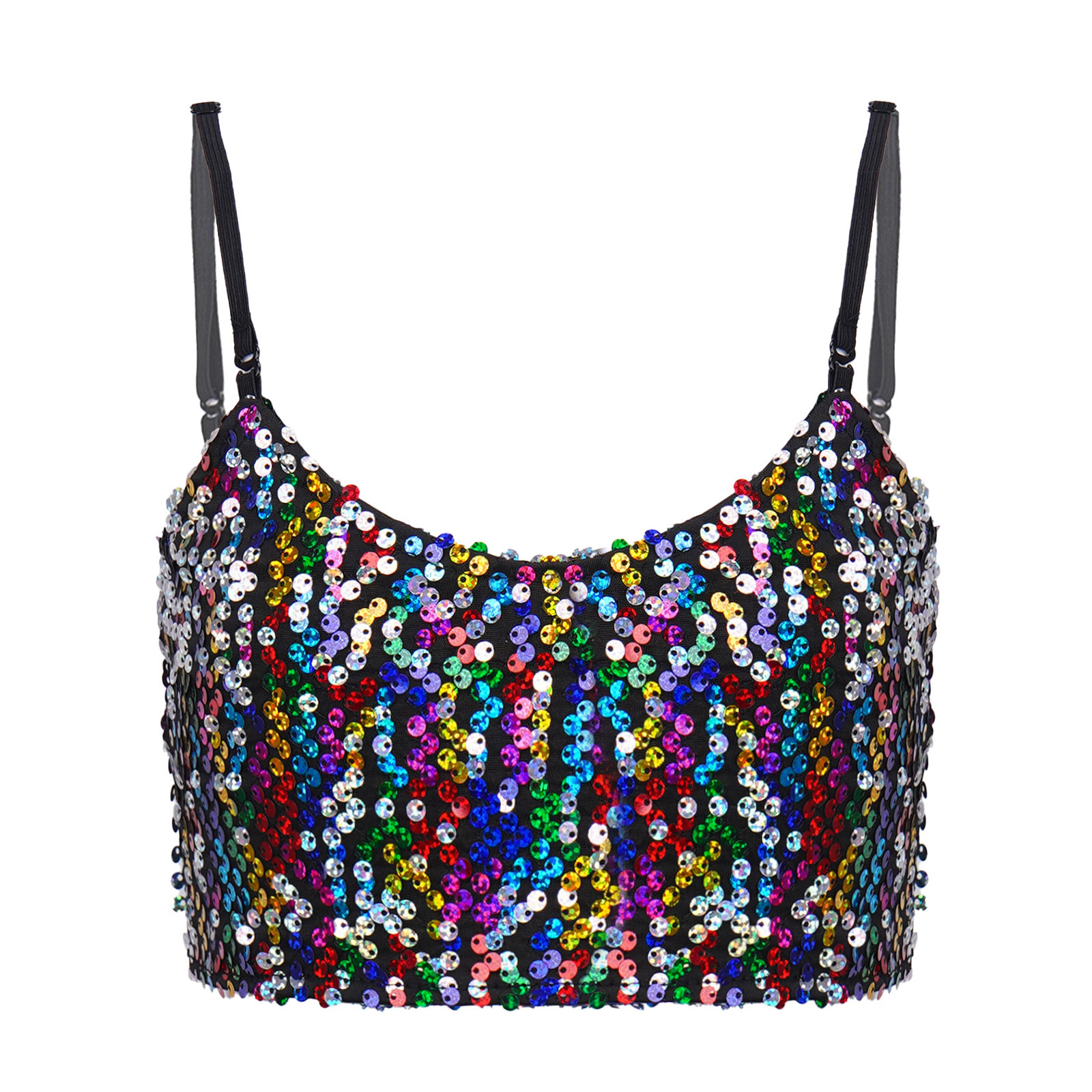 YONGHS Kids Girls Shiny Sequins Dance Tank Top Vest Blouse Bustier ...