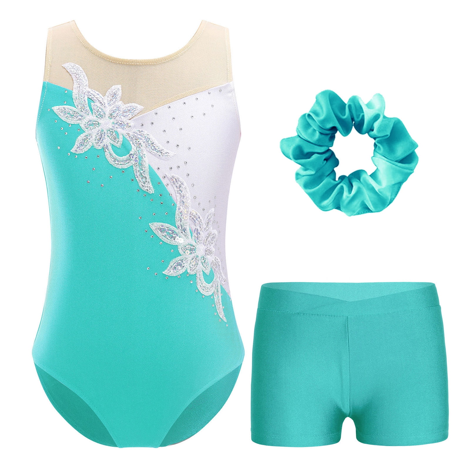 YONGHS Kids Girls Sleeveless Dance Tumbling Gymnastics Leotards with ...