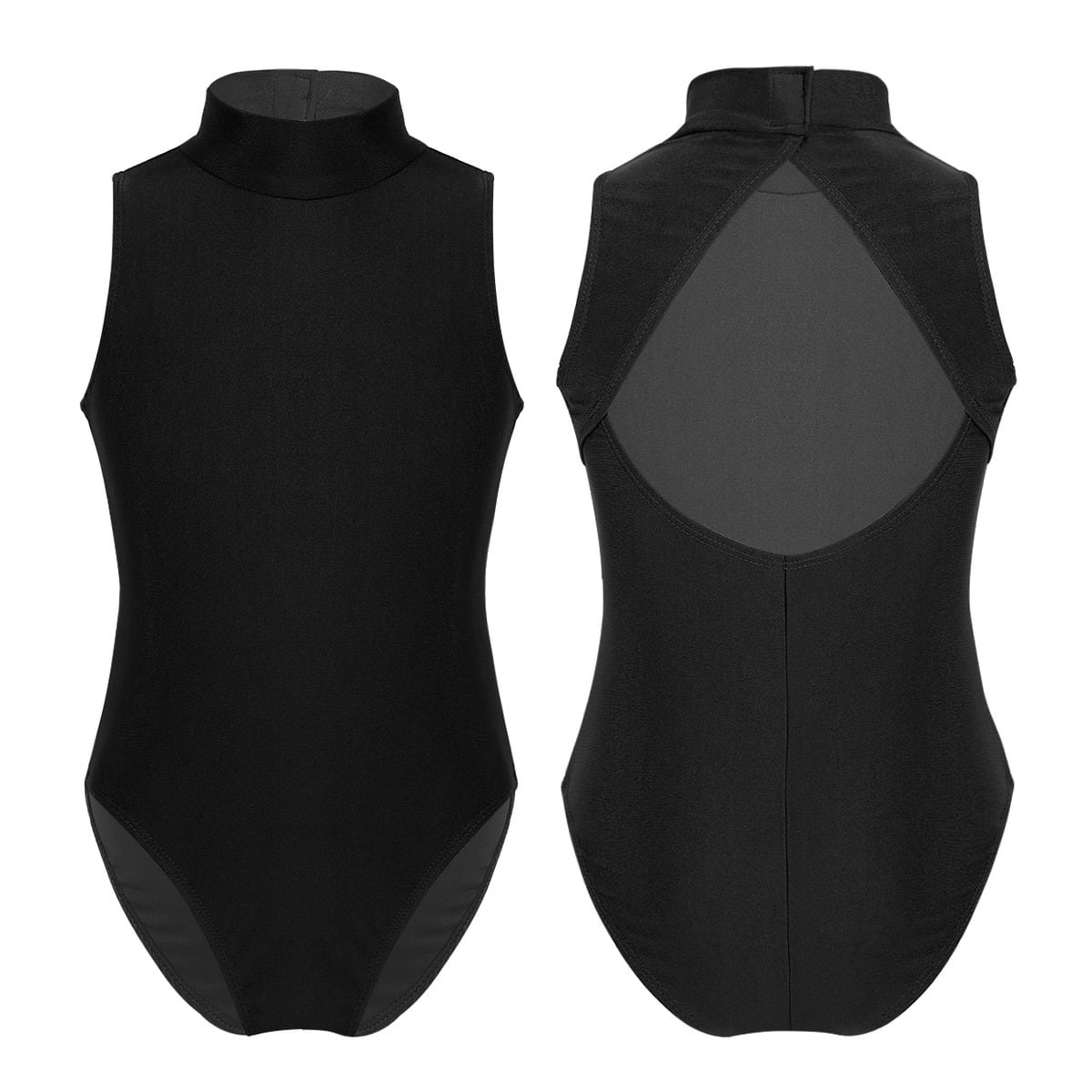 YONGHS Kids Girls Sleeveless Mock Neck Ballet Gymnastics Leotard yonghs-kids-girls-sleeveless-mock-neck-ballet-gymnastics-leotard