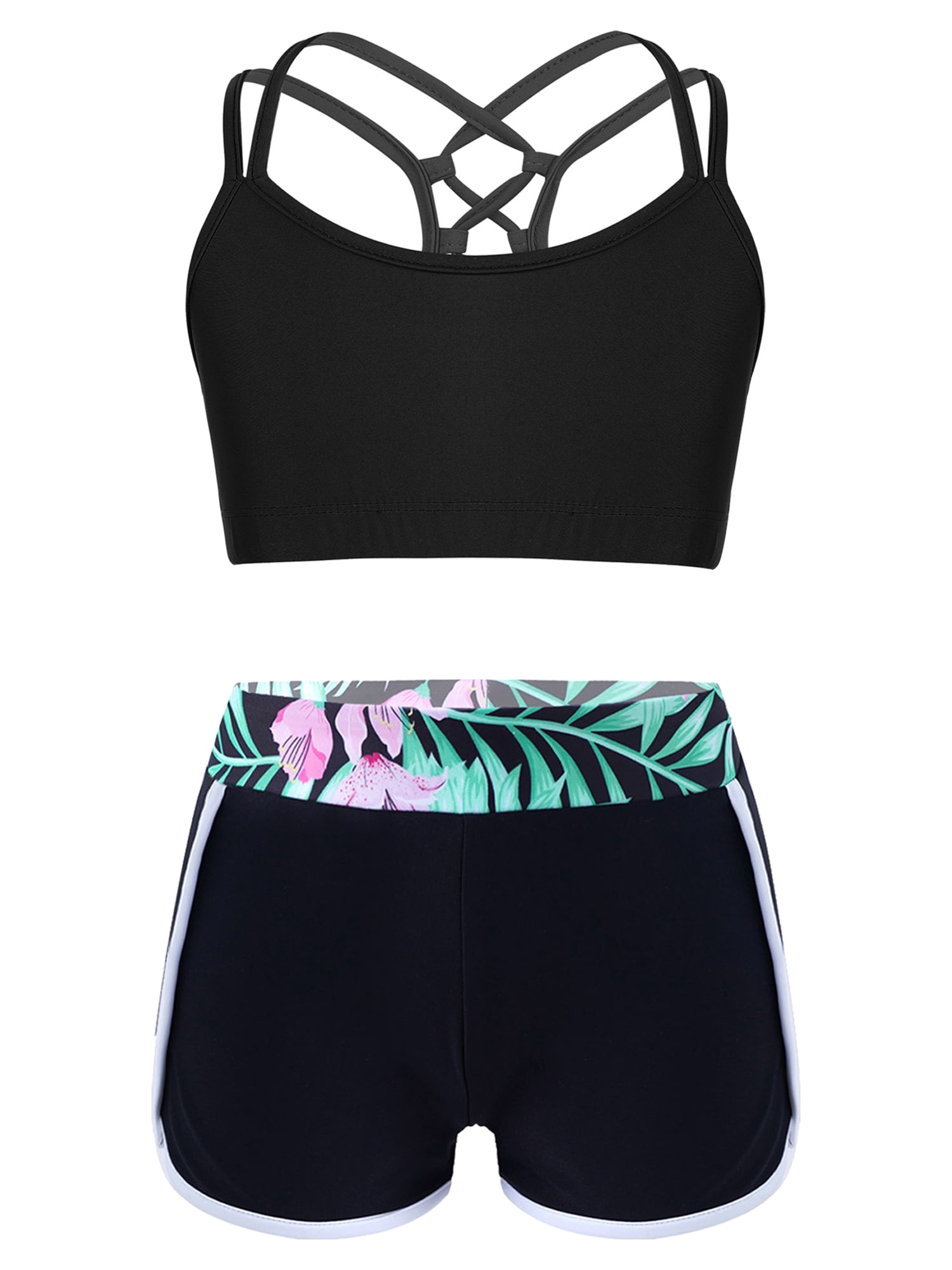 YONGHS Kids Girls Sport Outfits 2 Piece Swimsuits UPF 50+ Swimwear ...