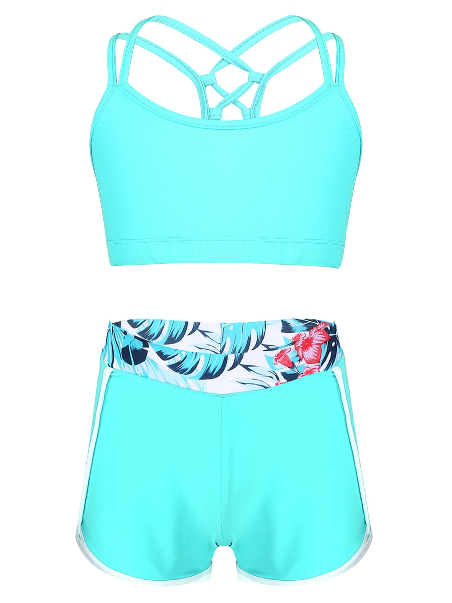 YONGHS Kids Girls Sport Outfits 2 Piece Swimsuits UPF 50+ Swimwear ...