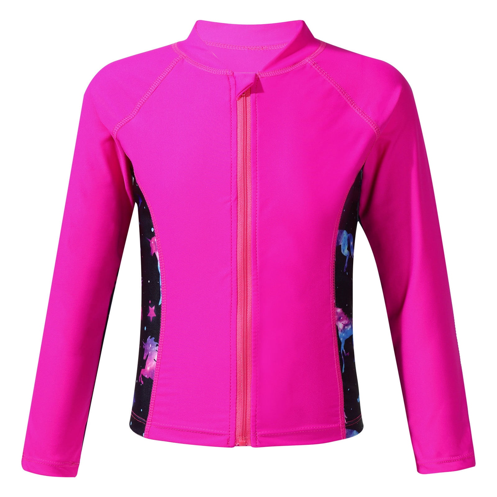 YONGHS Kids Girls UPF 50+ Rash Guard Swim Shirt Long Sleeves Sun ...